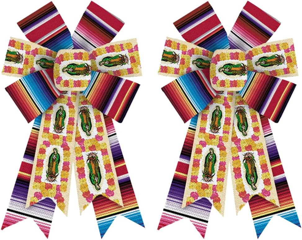 Amazon.com: 2PCS Mexican Serape Bows for Wreath, Colorful Cinco de Mayo ...