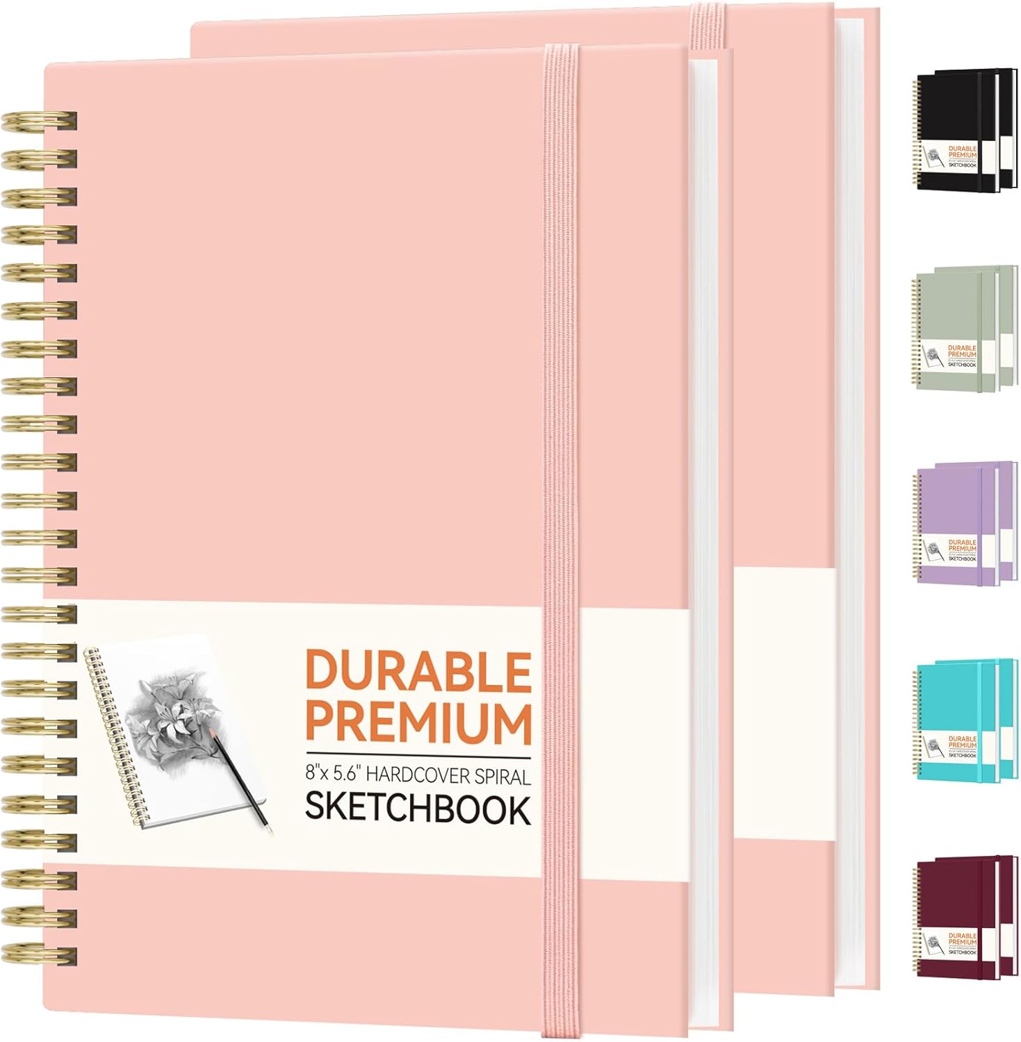 Amazon.com : Forvencer 2 Pack Blank Spiral Notebook, 8"x 5.6"Hardcover ...