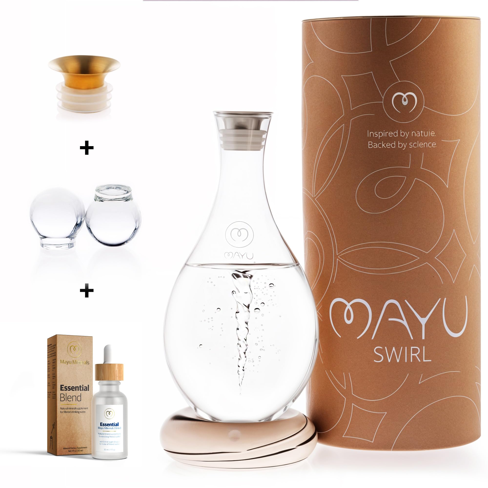 Amazon.com: MAYU Swirl Structured Water Carafe + Trace Minerals Water ...