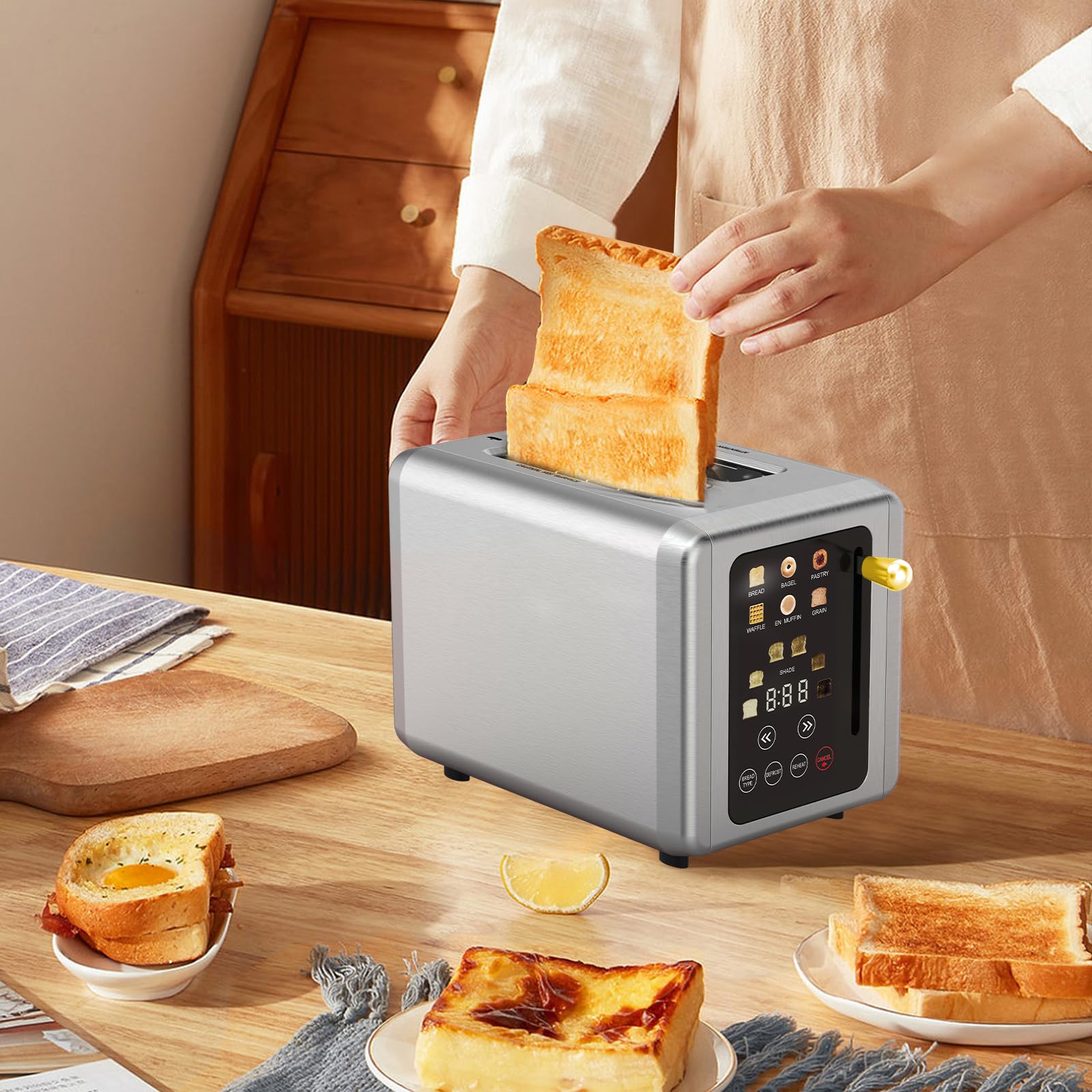 Snapklik.com : WHALL Touch Screen Toaster 2 Slice, Stainless Steel ...