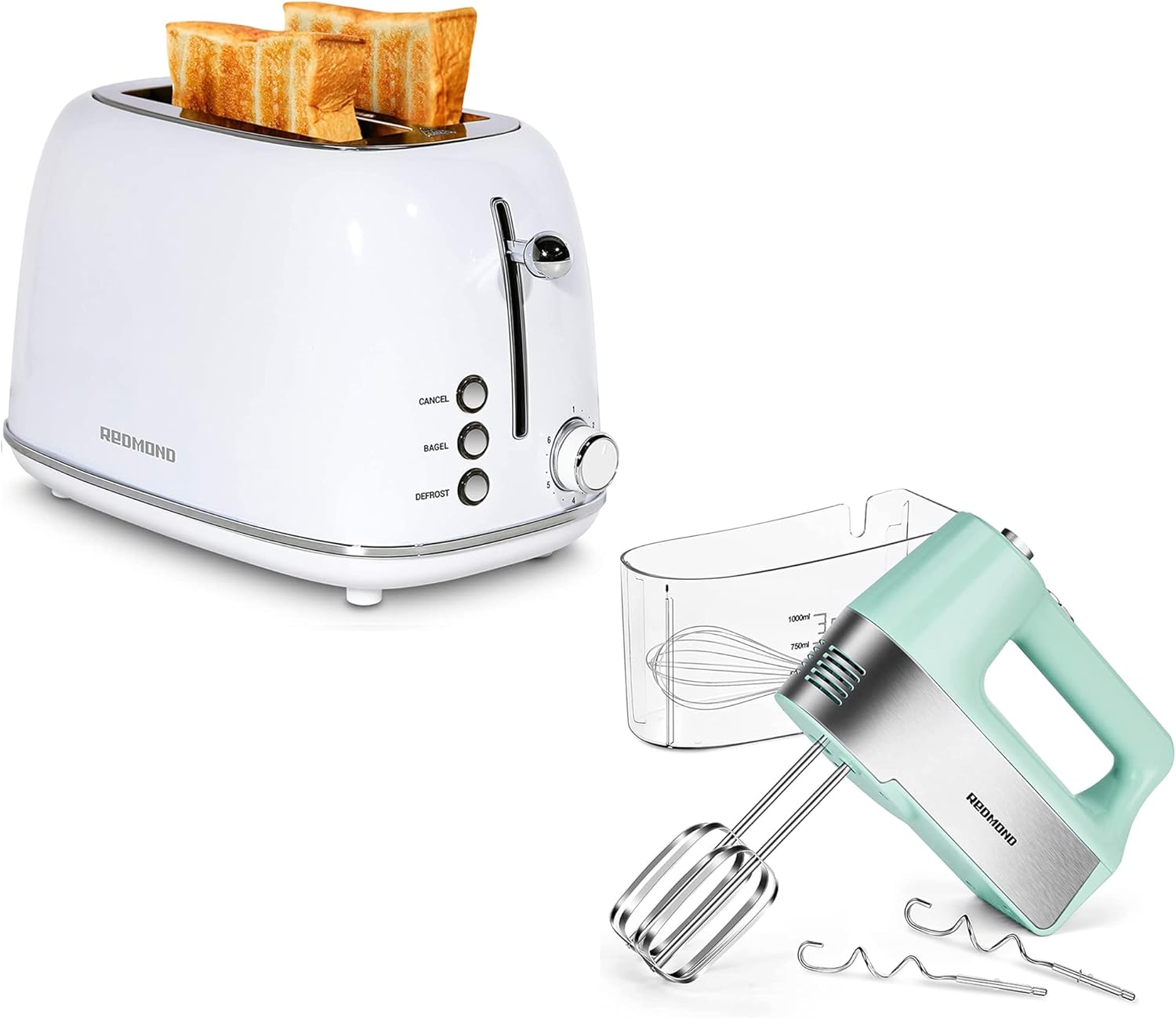 Amazon.com: REDMOND Toaster 2 Slice White & Hand Mixer: Home & Kitchen