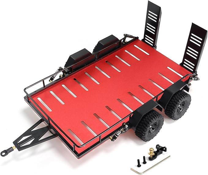 Amazon.com: XSYGO RC Trailer for Hauling Behind RC Car, 4 Wheels Metal ...