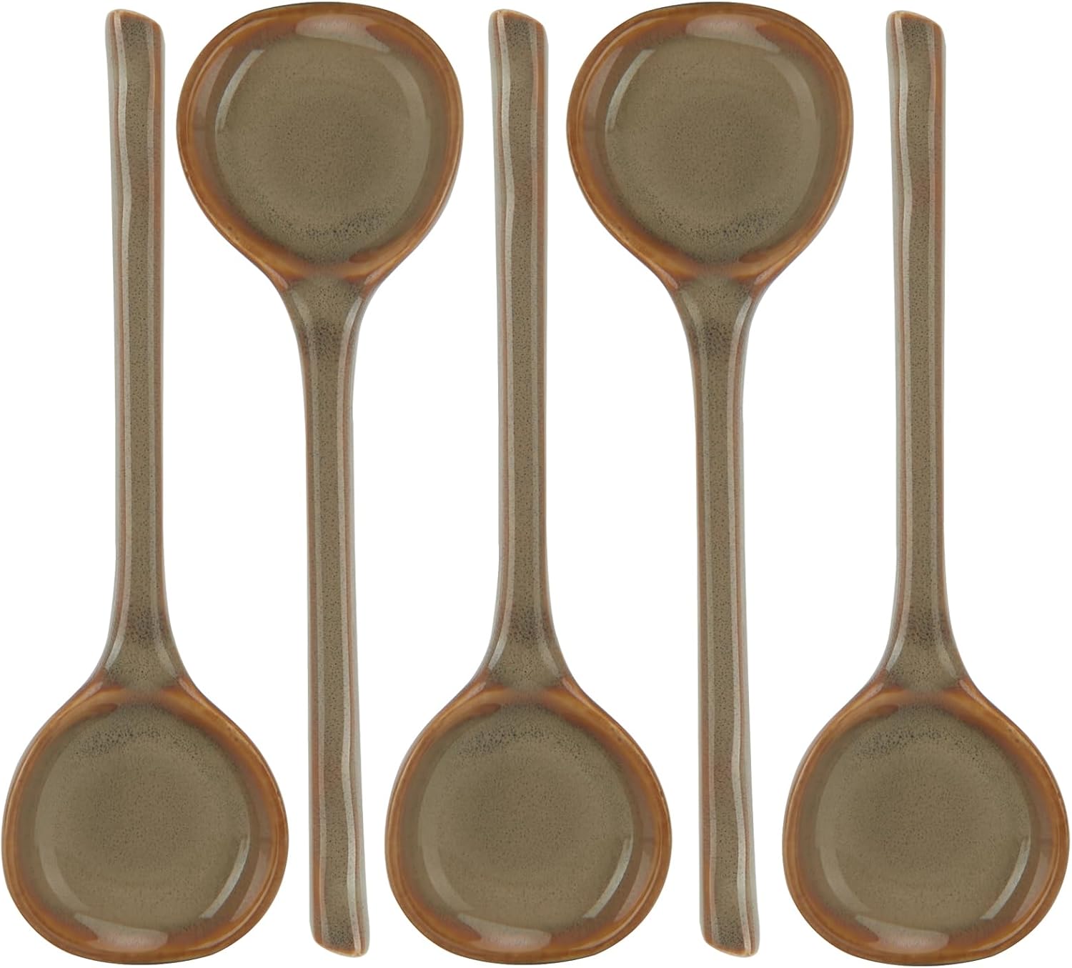 Amazon.com: 5Pcs Ceramic Soup Spoons,Long Handle Soup Spoon,Porcelain ...