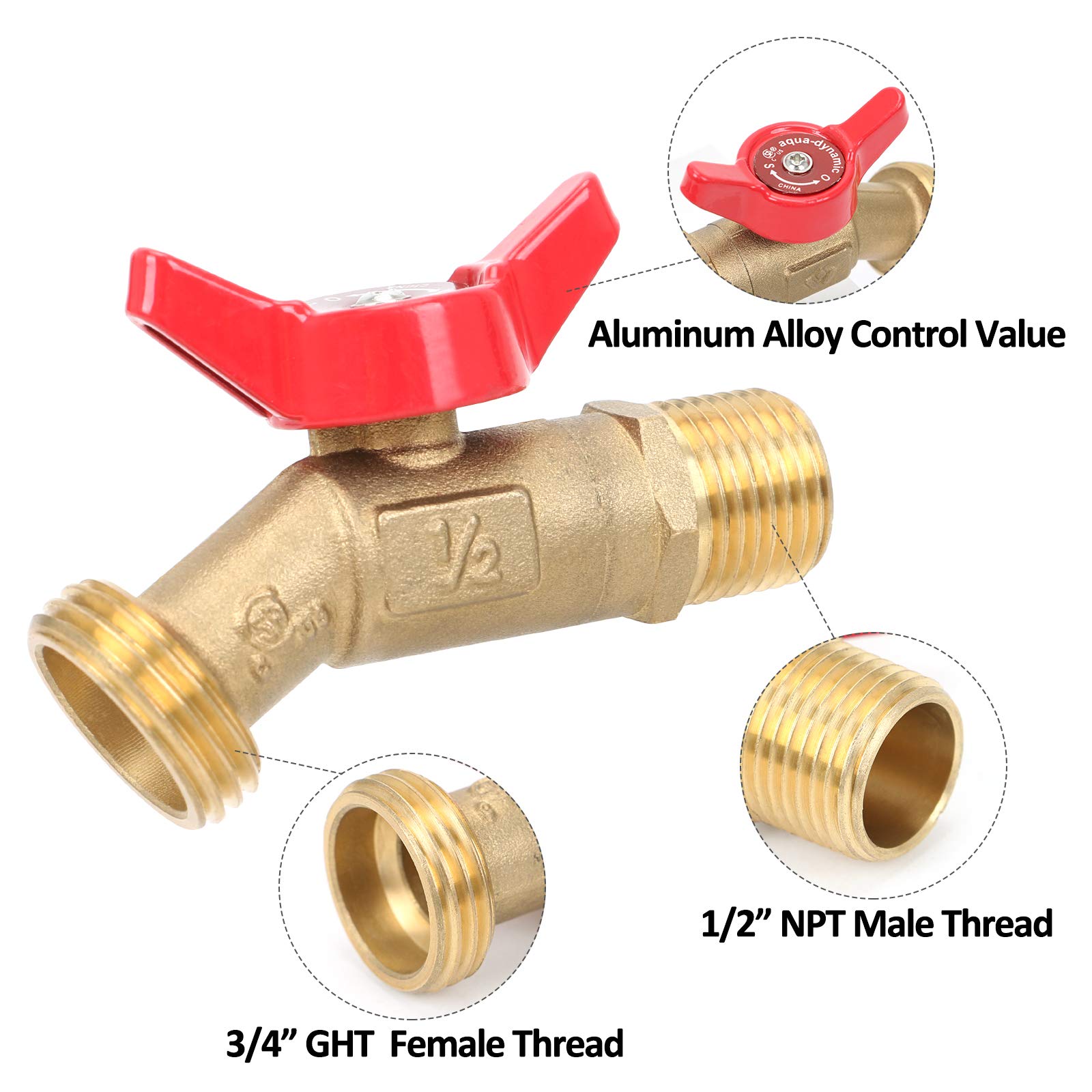 Snapklik.com : STYDDI Solid Brass Rain Barrel Spigot, Quarter Turn Ball ...
