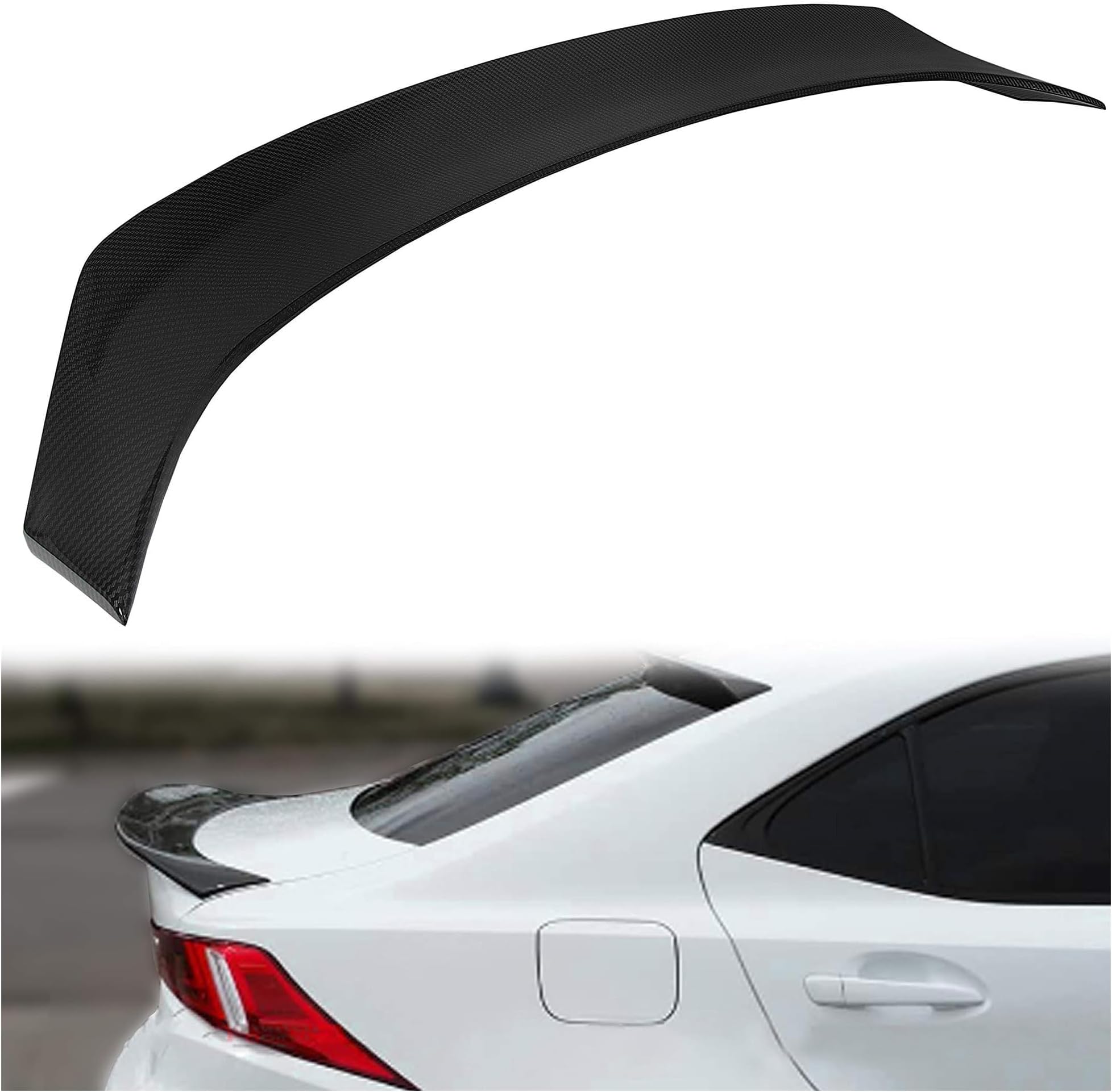 Amazon.com: EPARTS Real Carbon Fiber F-Style Rear Spoiler Wing Trunk ...