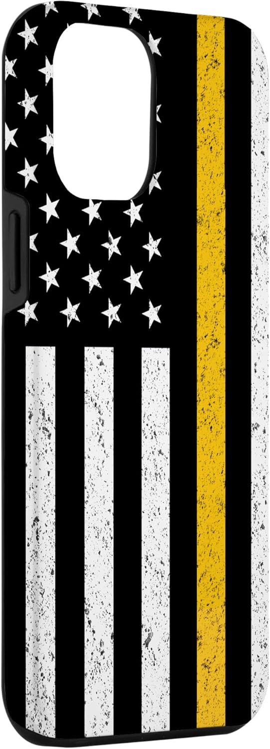 iPhone 12 Pro Max Thin Gold Line US Flag Police Dispatcher 911 ...