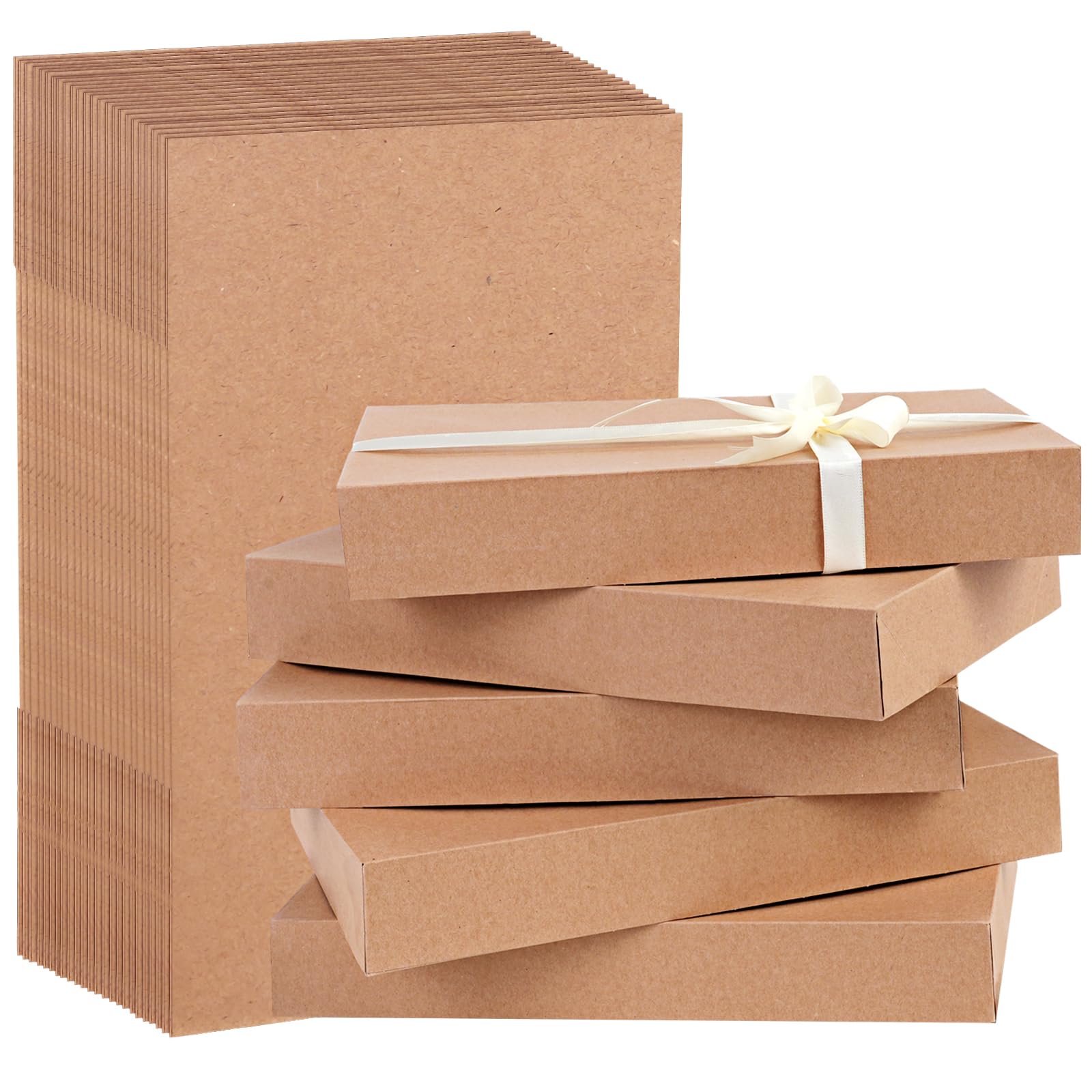 Moretoes 30 Pack 14.25 x 9.5 x 2 Brown Gift Boxes with Lids (Shirt Robe ...