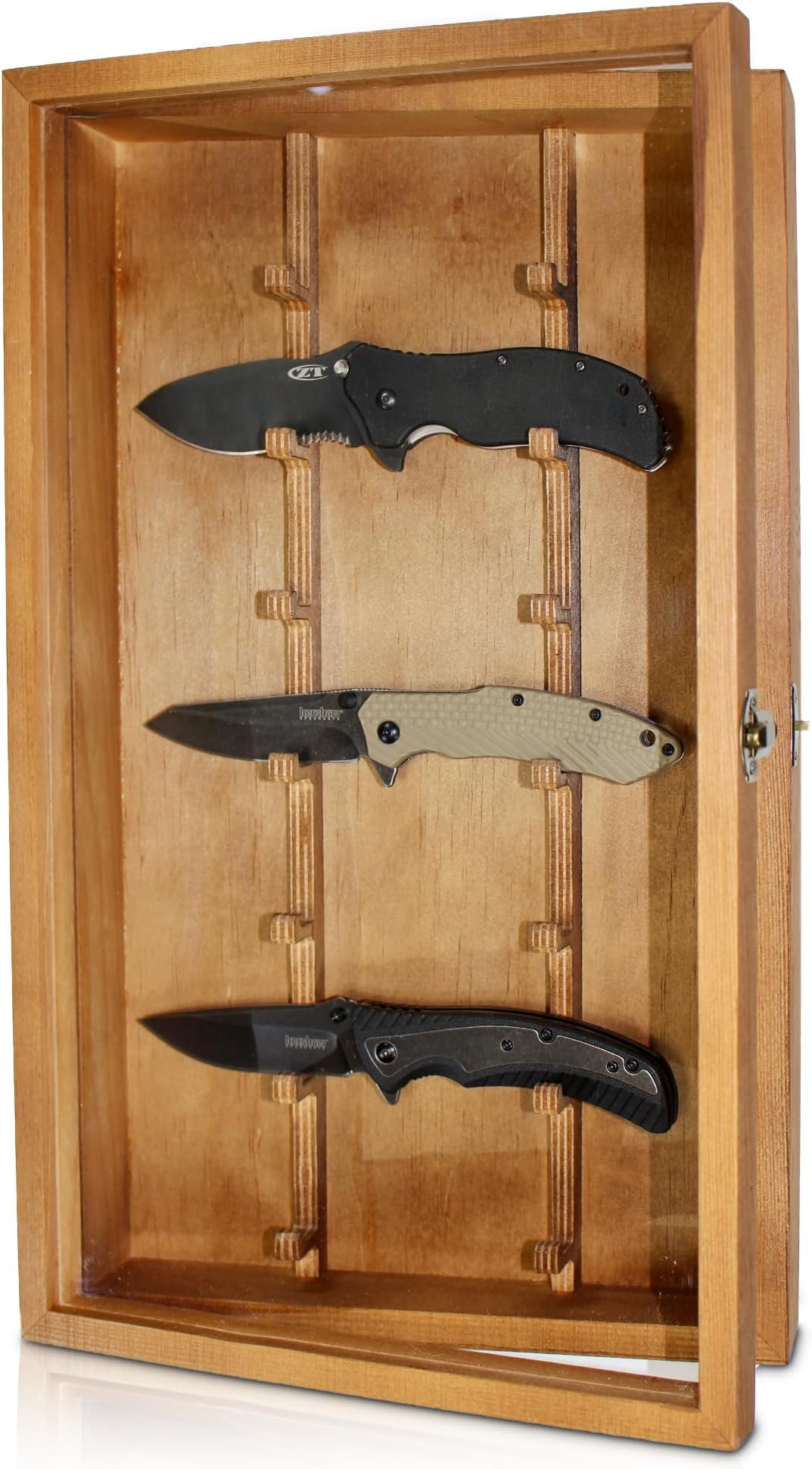 Amazon.com: Wooden Knife Display Case with Lockable Acrylic Cover ...