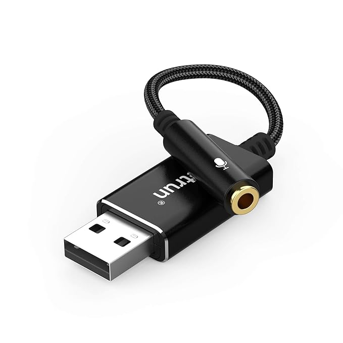 3.5mm(1/8'') to USB Only Mic Adapter, USB to TRRS Adapter Only for ...