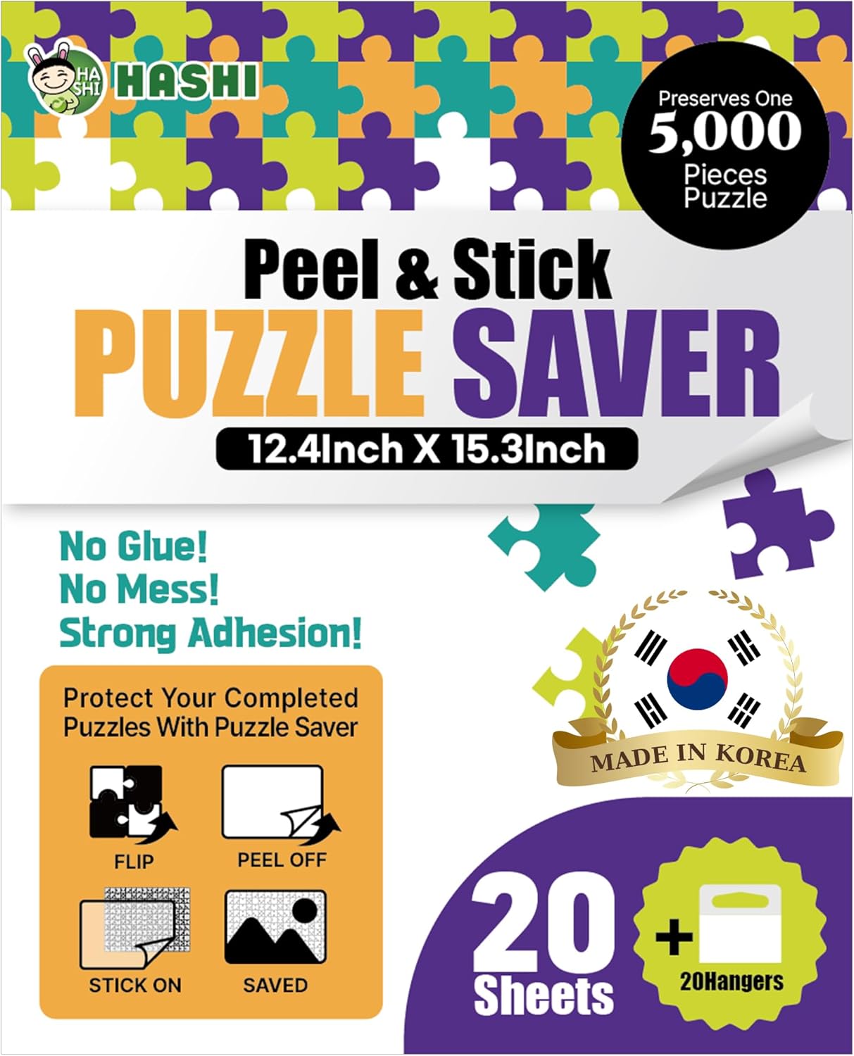 Amazon.com: HASHI Puzzle Saver 20-Pack (12.4 x 15.3 Inches) with 20 ...