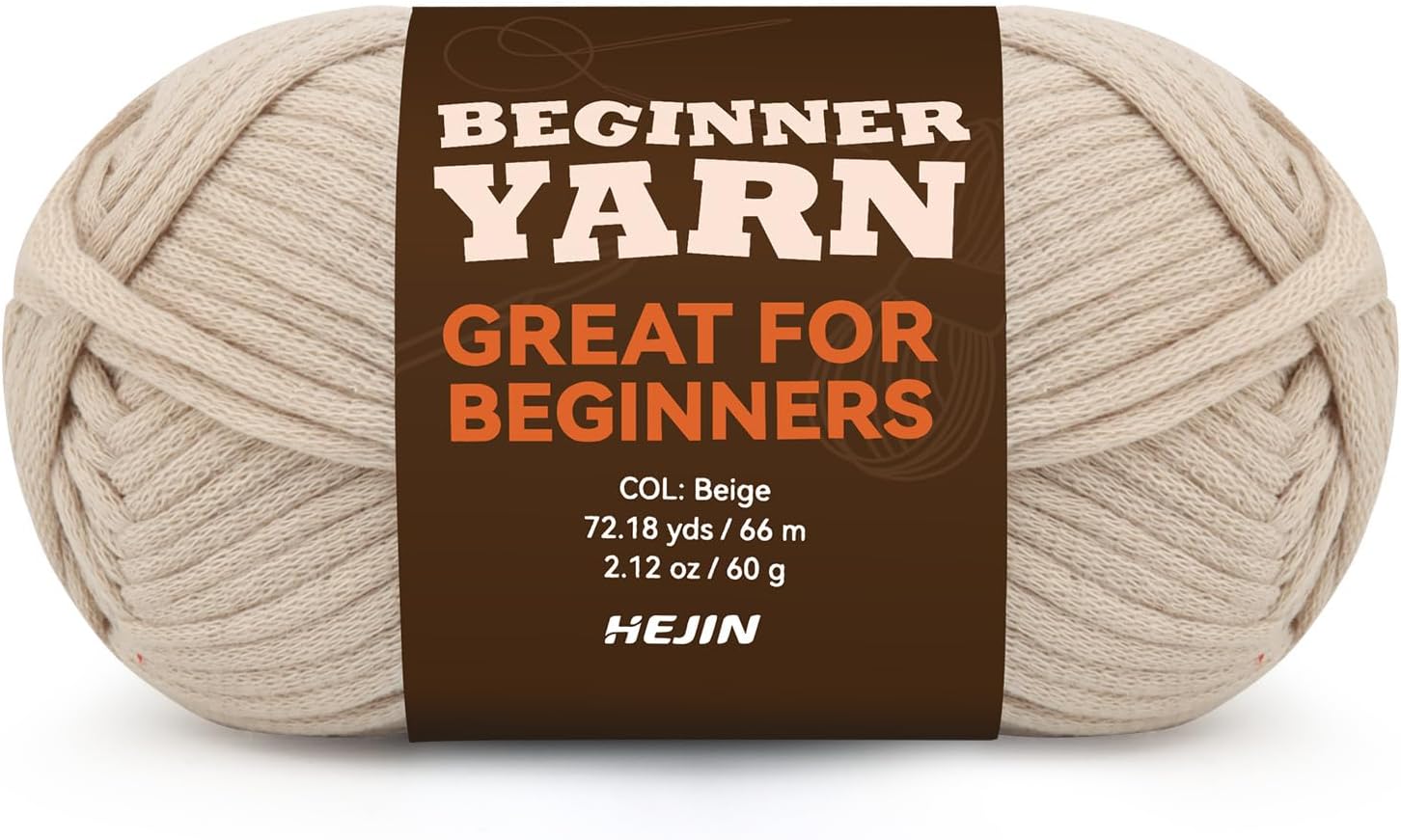 Amazon.com: 60g Beige Yarn for Crocheting and Knitting;66m (72yds) Cotton Yarn for Beginners ...