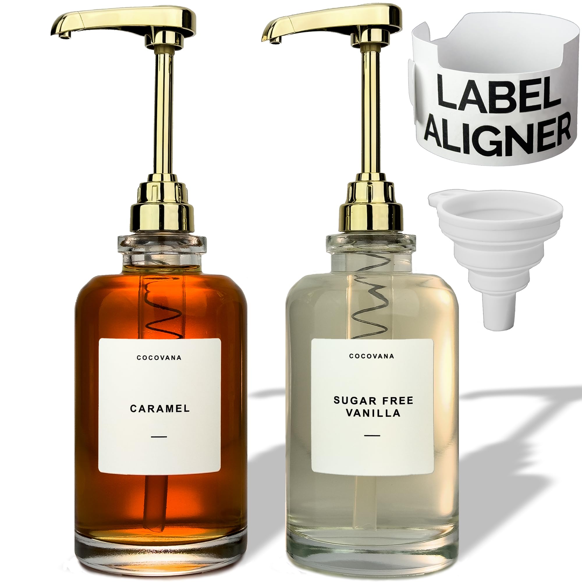 Amazon.com: 2024 Coffee Syrup Dispenser, 102 Labels & Aligner, Large ...