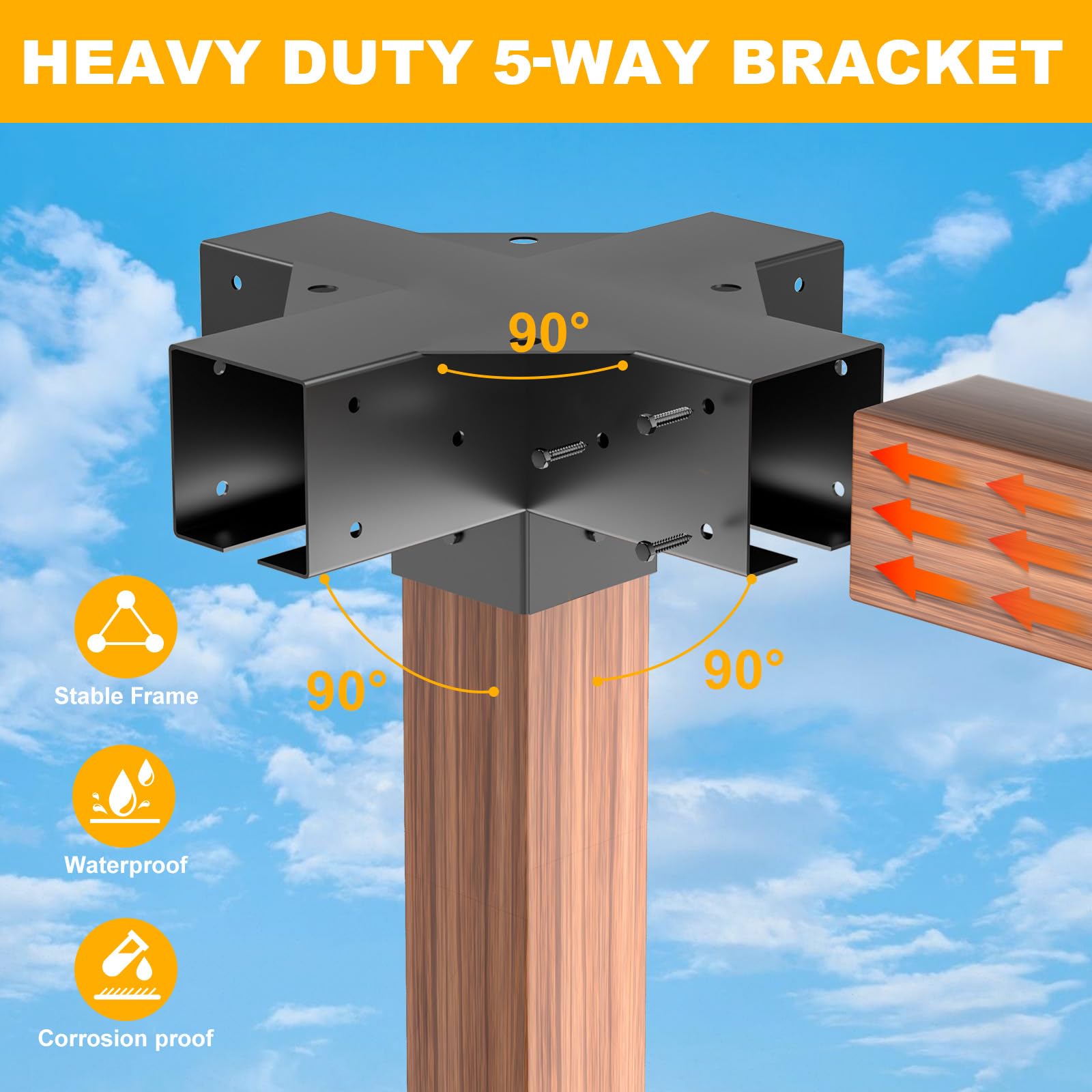 Snapklik.com : Wilkblck Pergola Brackets Kit 4x 4, Gazebo Brackets ...