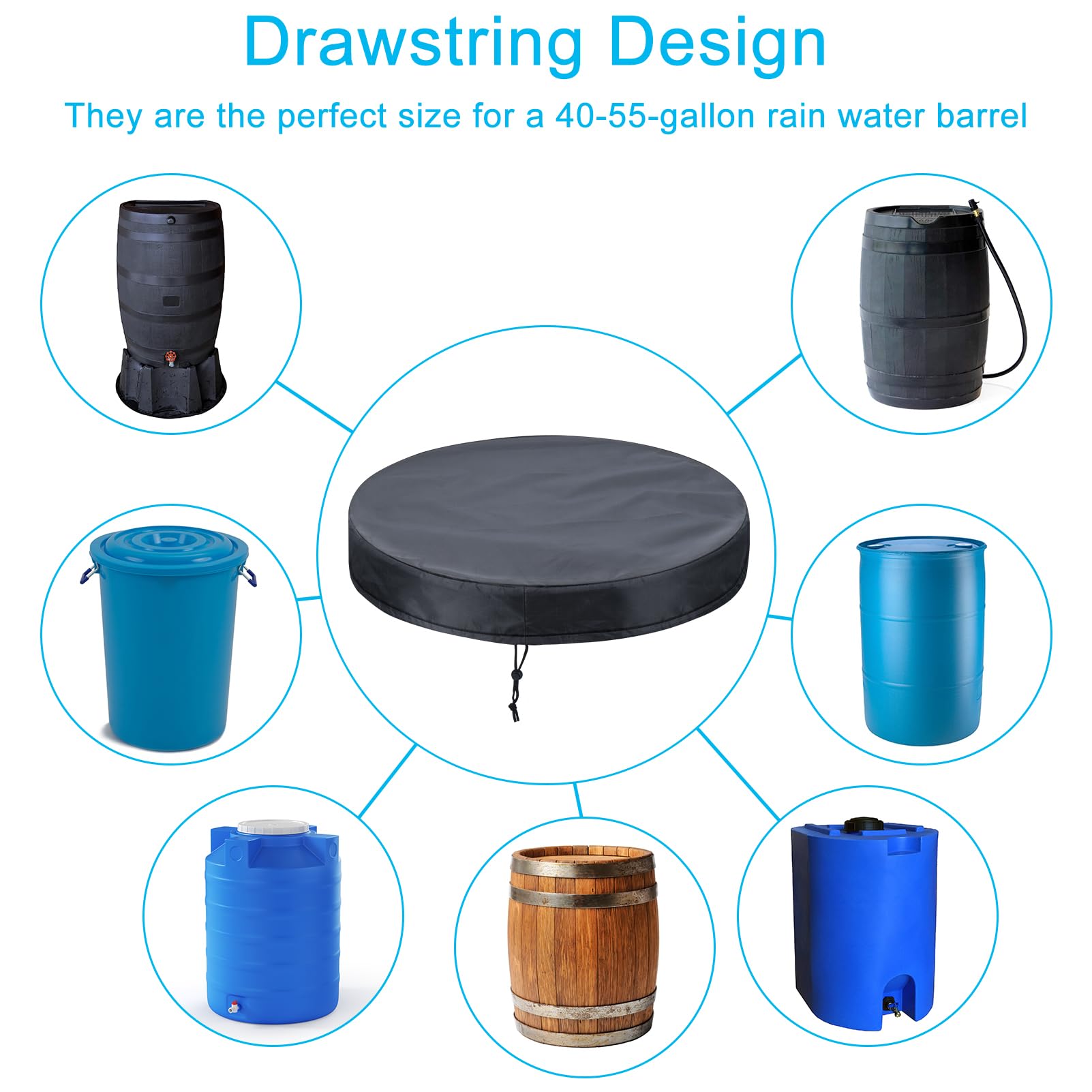 Dimensions Of A 55 Gallon Rain Barrel Blue Rain Barrel 220L / 55