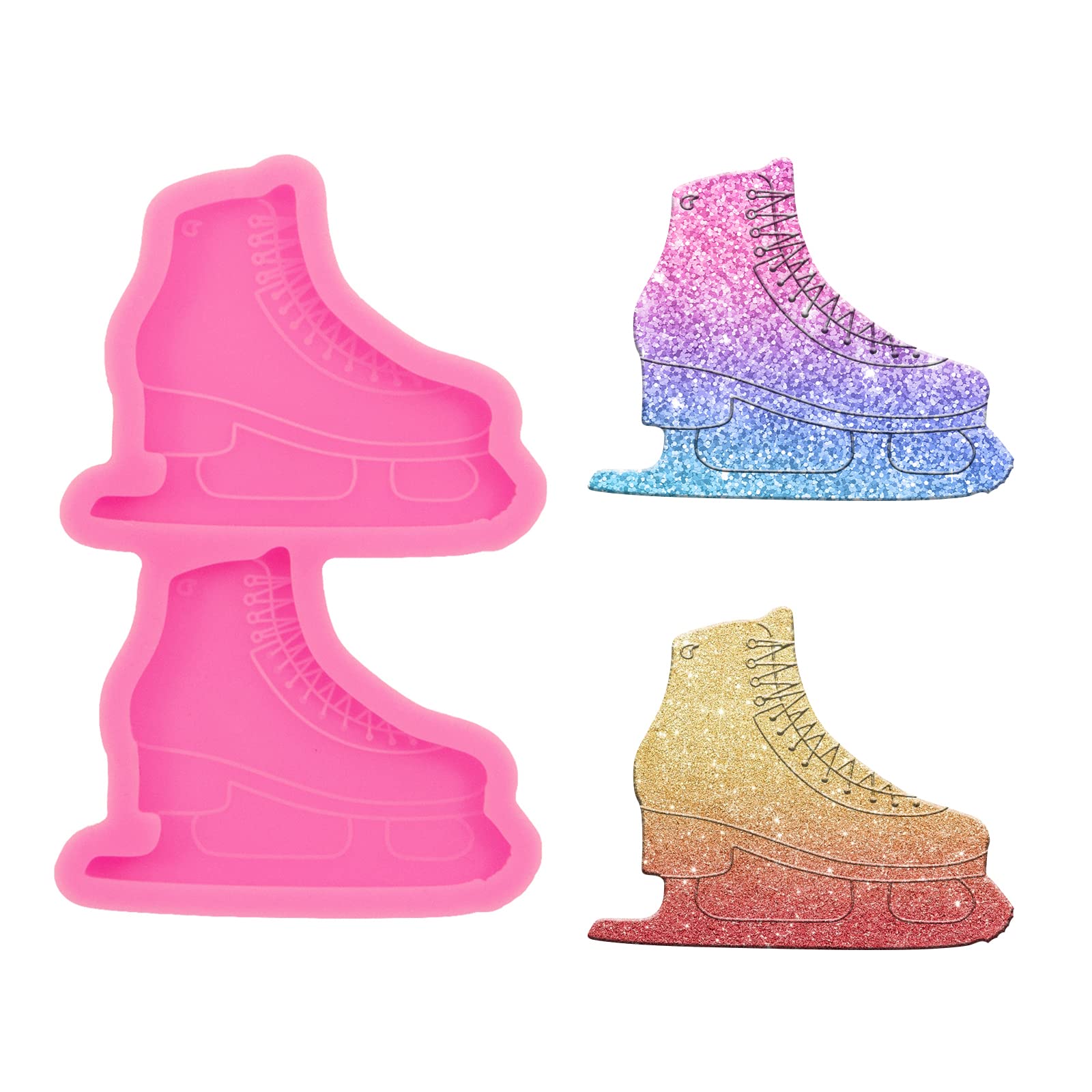 Amazon.com: Skate Resin Silicone Mold 2-Cavity Badge Reel Mold Epoxy ...