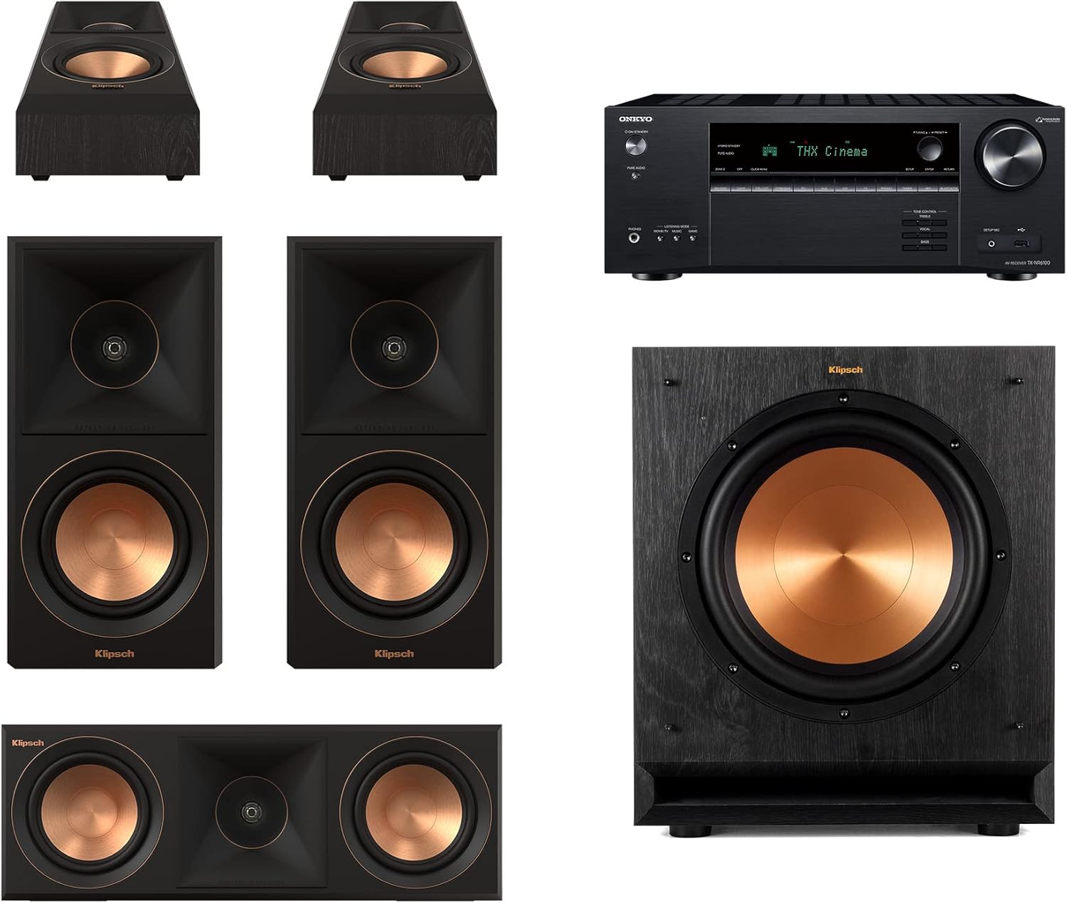 Amazon.com: Klipsch Reference Premiere RP-500M II 5.1 Home Theater System with 5.25 ...