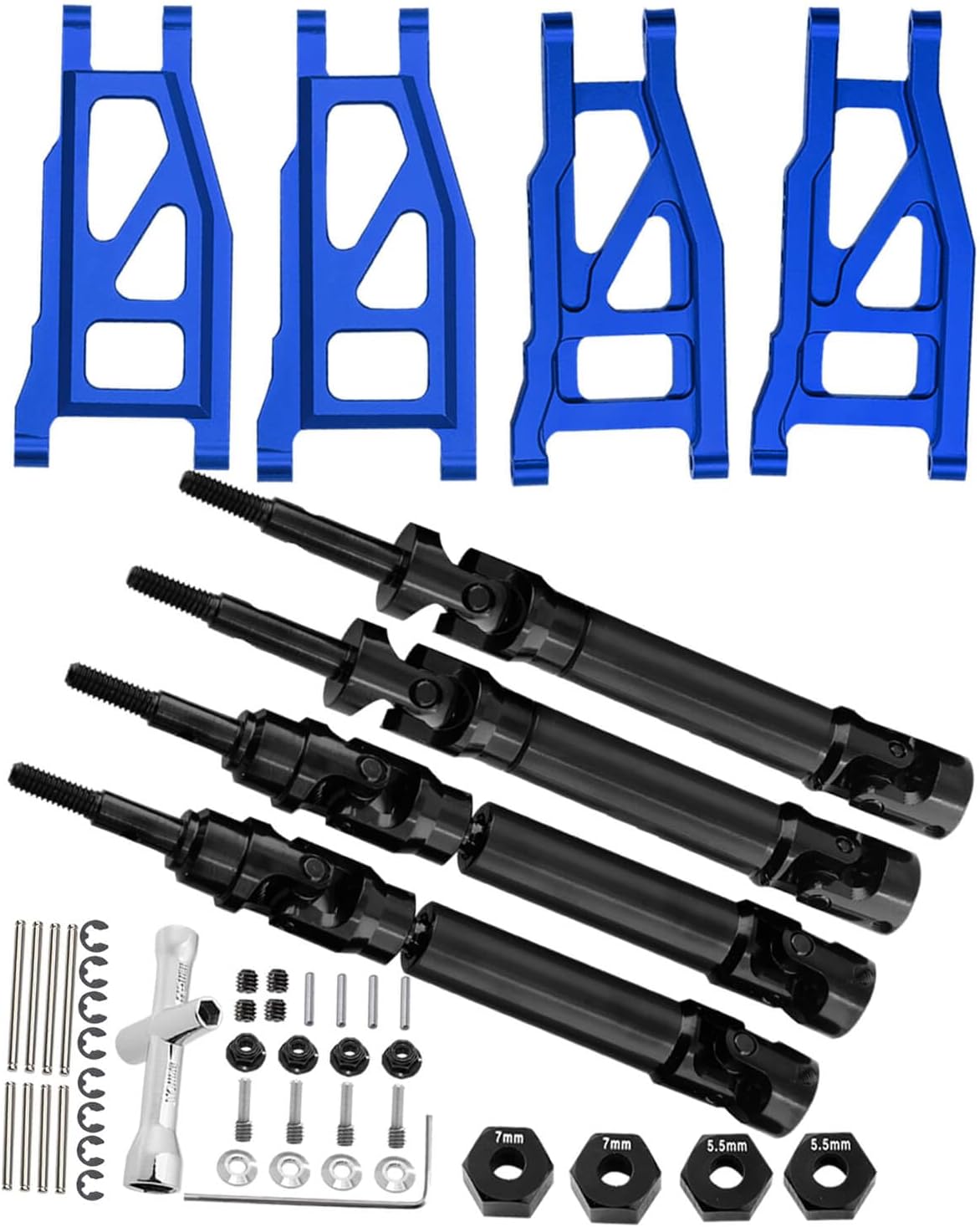 Amazon.com: hopsupRC Stainless Steel Rear Drive Shaft CVD & Front Rear ...