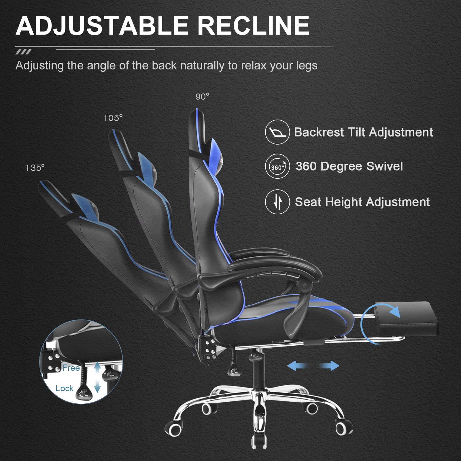 Snapklik.com : GTPLAYER Gaming Chair, Computer Chair