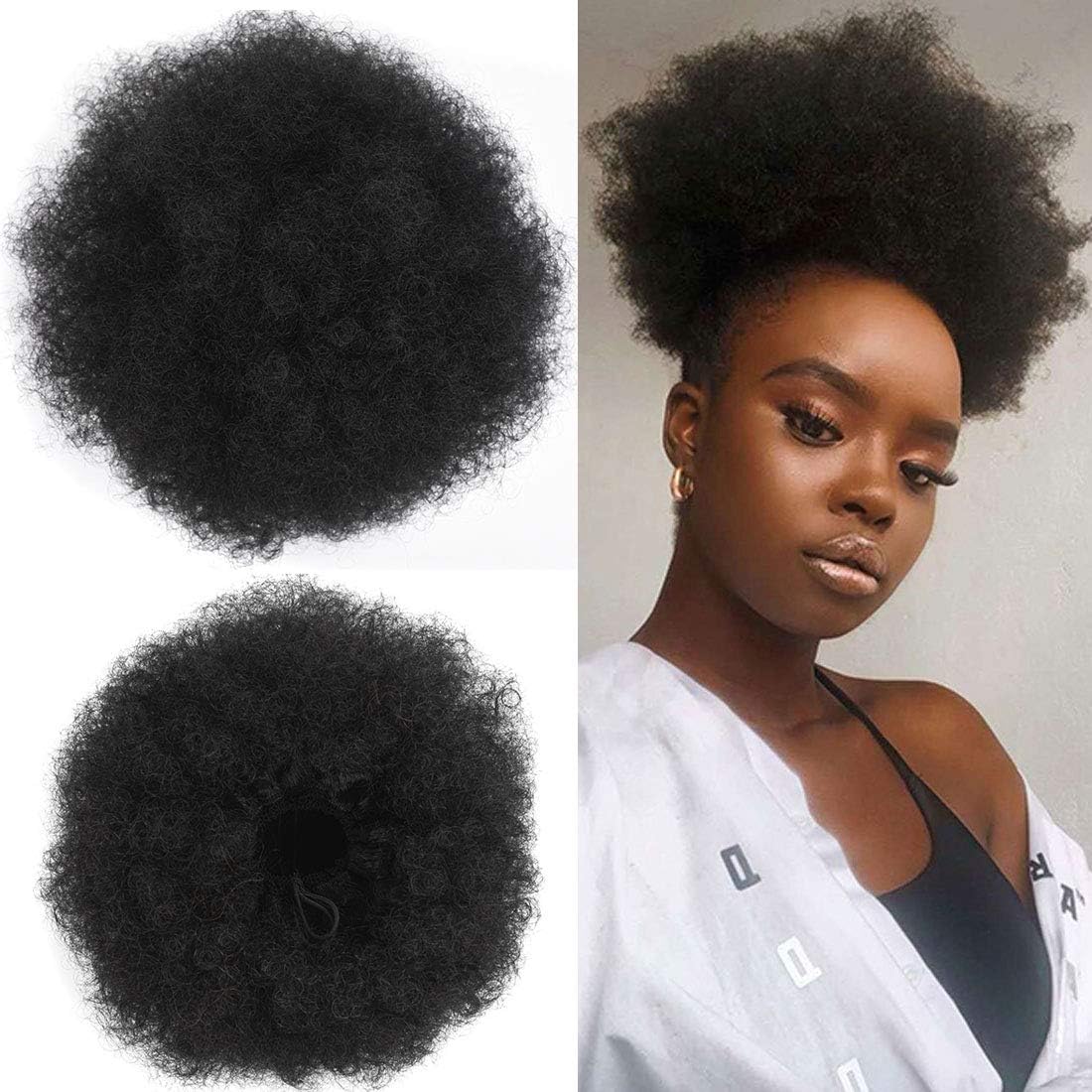 Amazon.com : Fannace High Puff Afro Drawstring Ponytail Short Afro ...