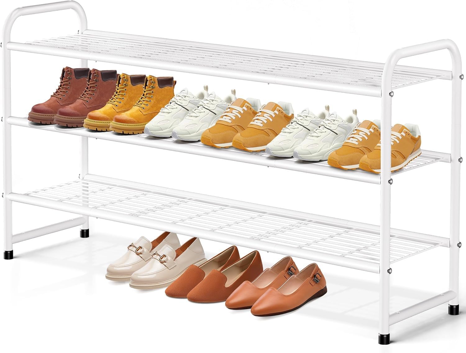 Amazon.com: KEETDY 3-Tier Long Shoe Rack for Closet Metal Shoe ...