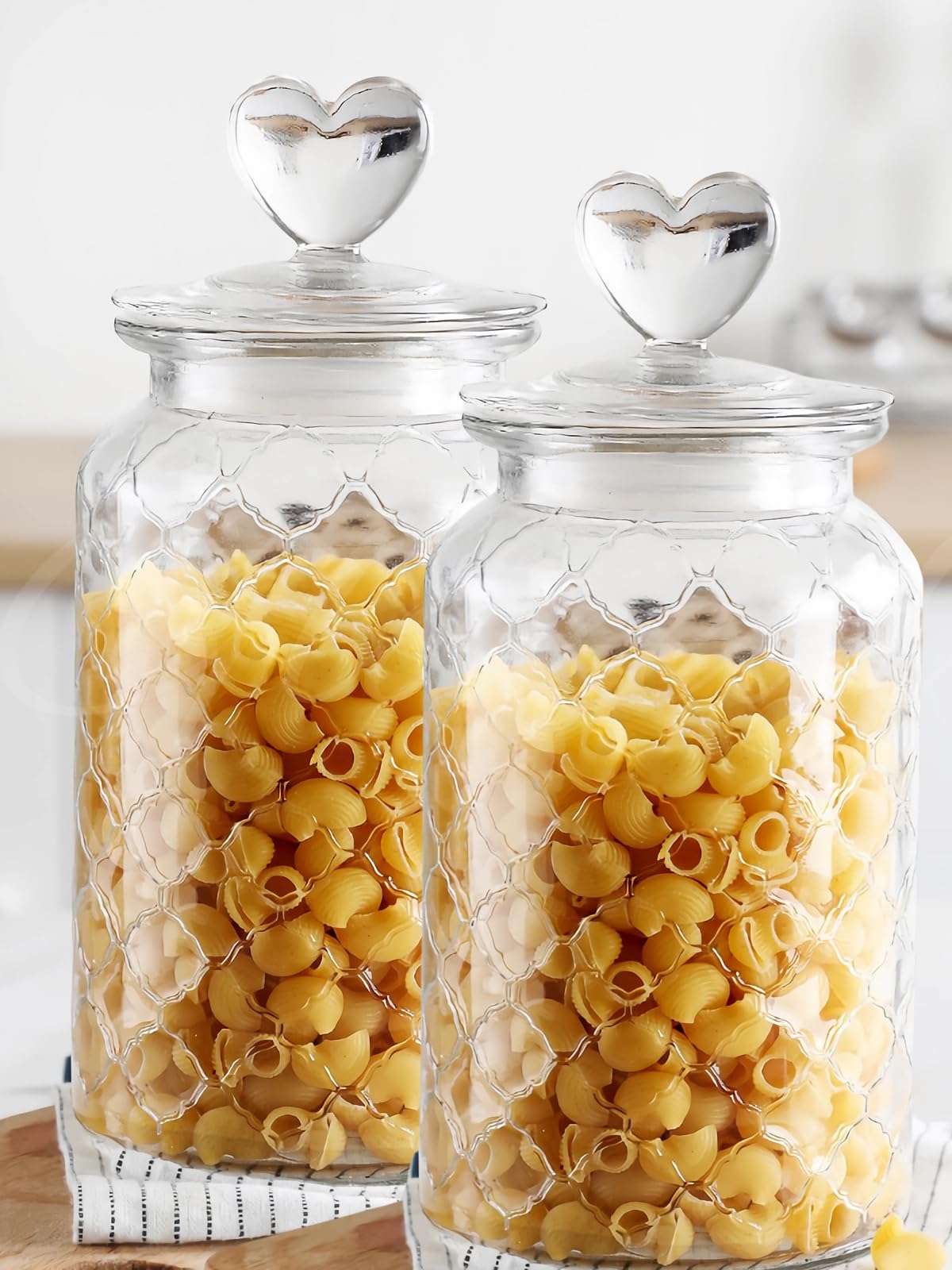 Snapklik.com : Glazeal 2pcs Glass Candy Jars 45 Oz