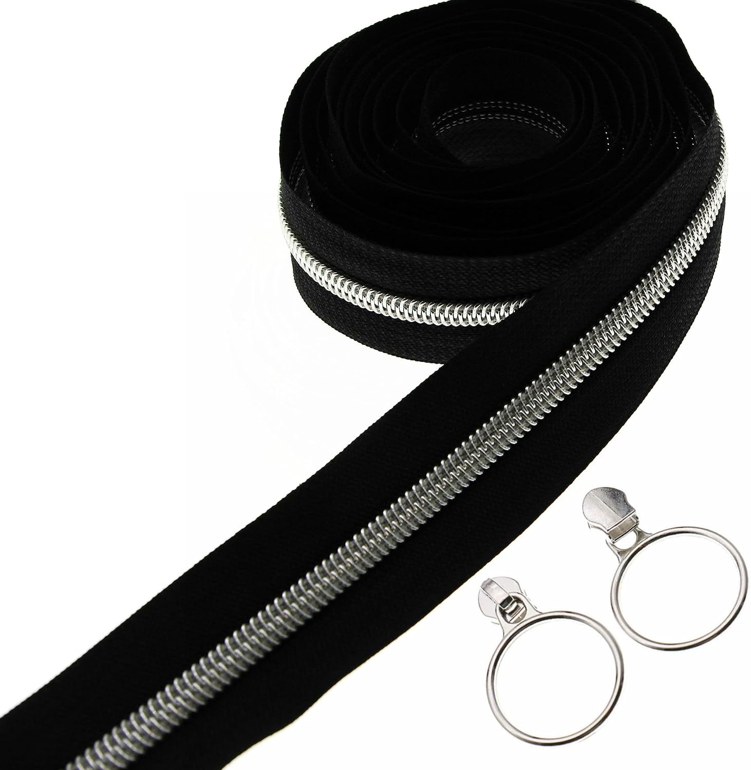 Amazon.com: Leekayer #5 Silver Metallic Nylon Coil Zippers by The Yard ...