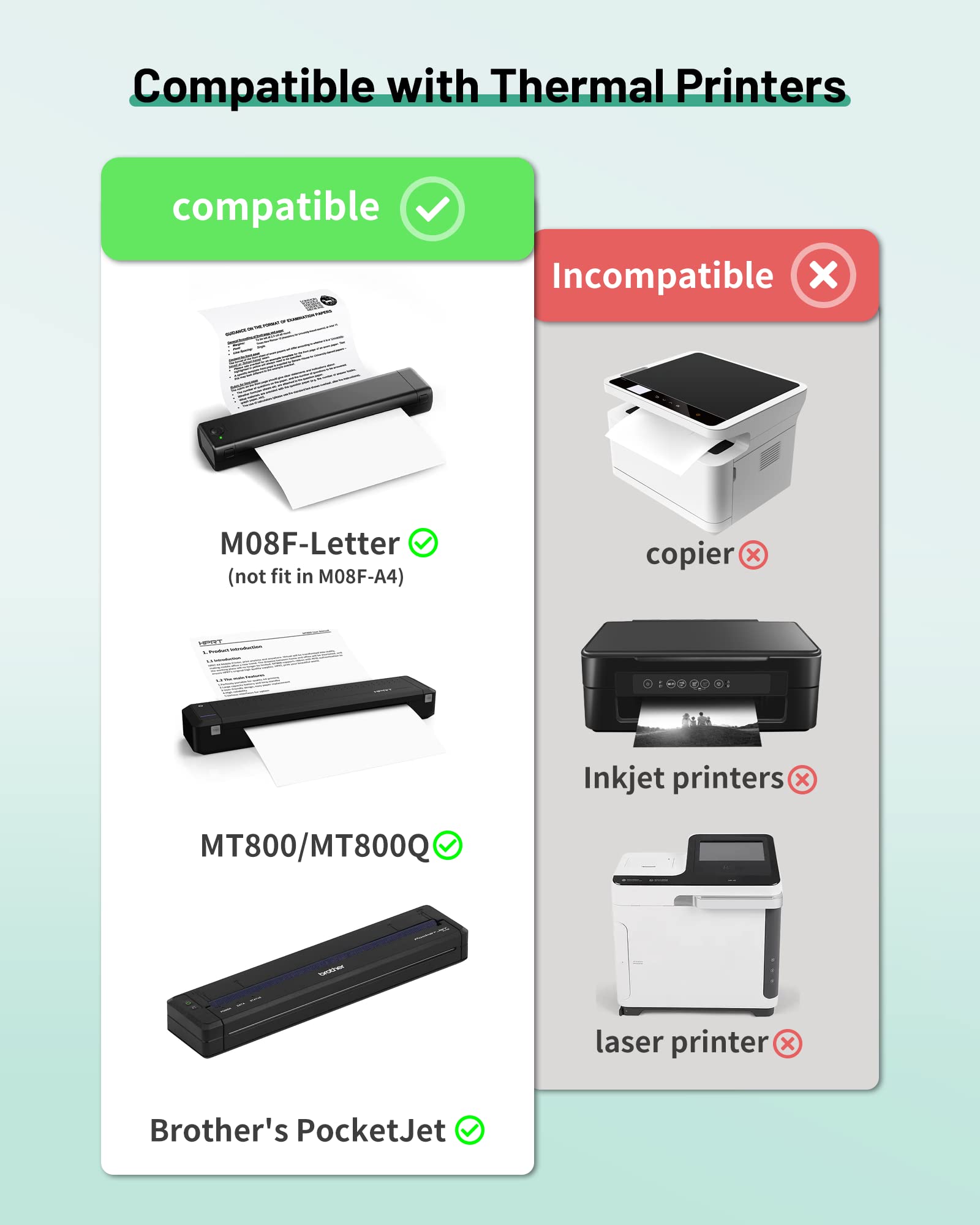 Snapklik.com : US Letter Thermal Printer Paper, Continuous Thermal ...