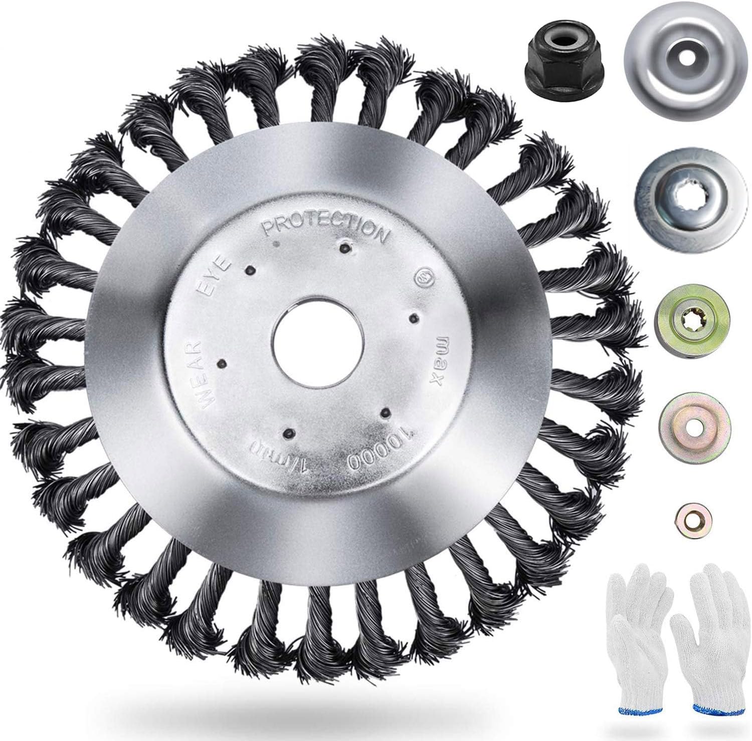 Viabrico strimmer wire brush cutter head, 8 inch steel trimmer with ...