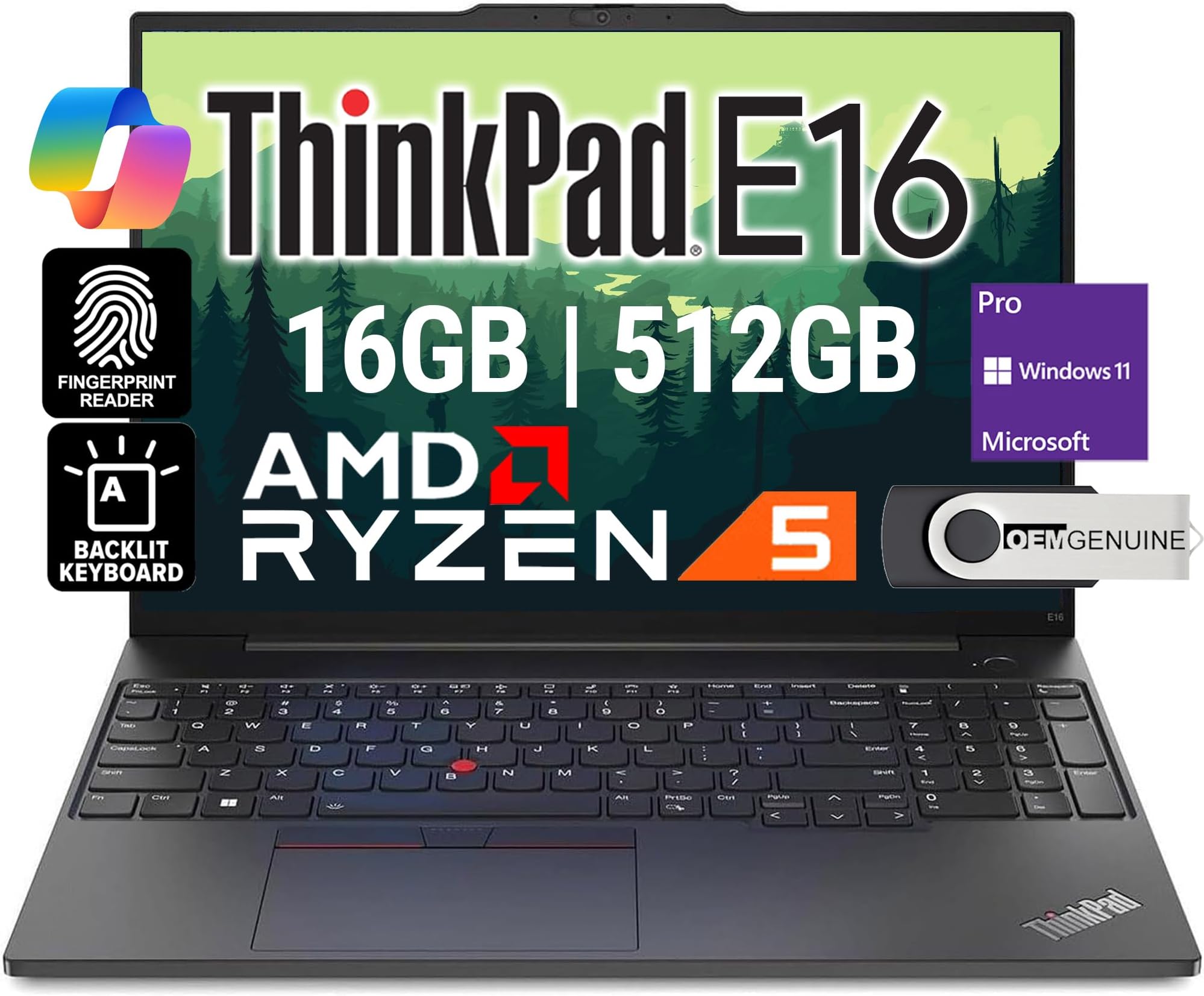 Amazon.com: Lenovo Thinkpad E16 Gen 2 Business Laptop 16.0" IPS WUXGA ...