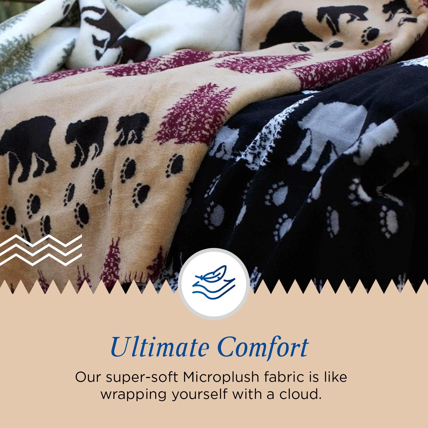Snapklik.com : Denali Ultimate Comfort Rustic Throw Blanket - Wheat ...