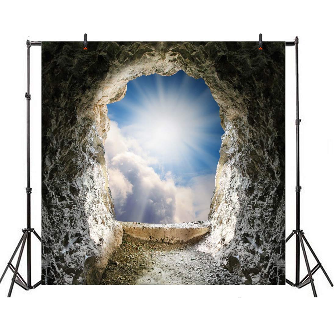 Buy Leowefowa Resurrection of Jesus Christ Backdrop 10x10ft Empty Tomb ...