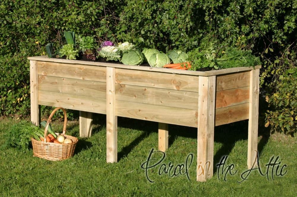 Parcel in the Attic Large Garden Wooden Raised Bed Vegetable Trough ...