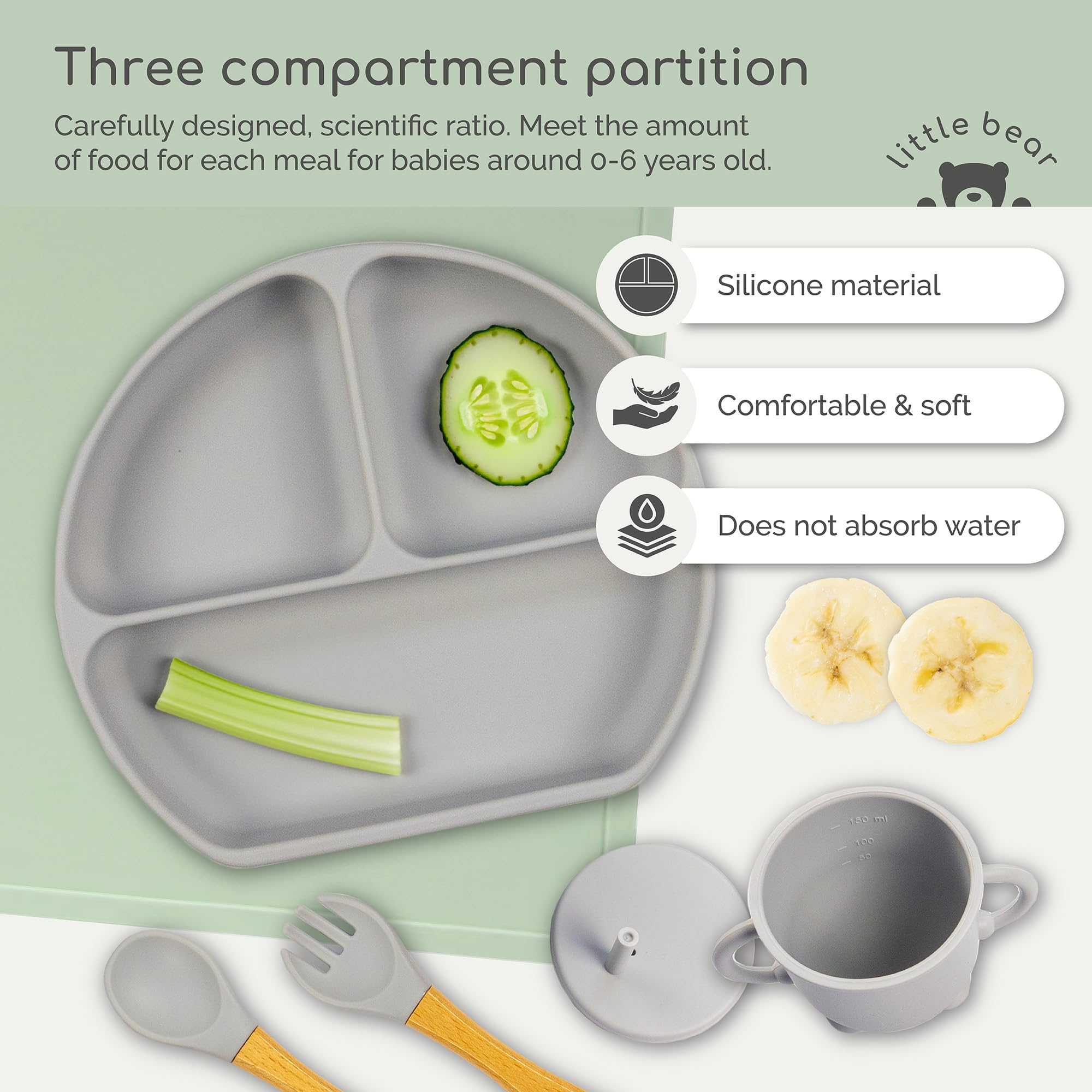 Little Bear Baby Led Weaning Set, 6 Months Plus Complete Feeding Set ...