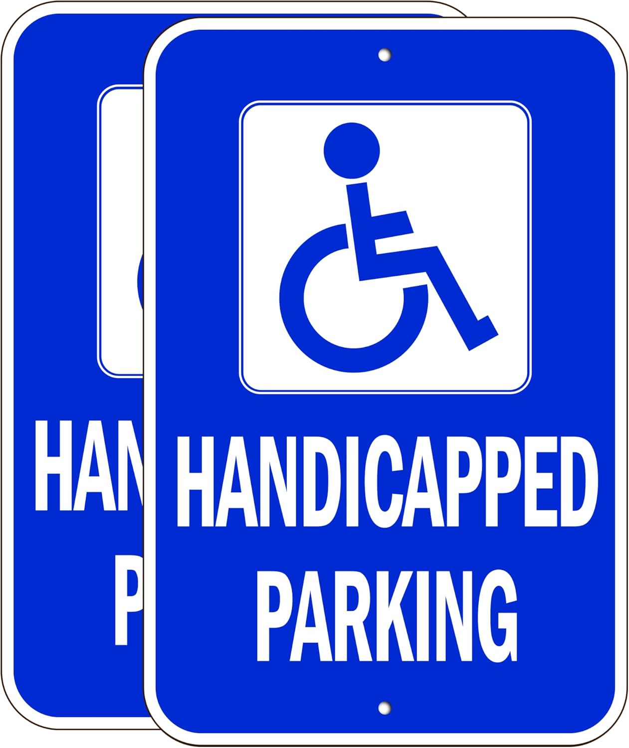 Amazon.com: Handicap Sign, (2 Pack) 18 x 12 inch Aluminum Metal Sign ...