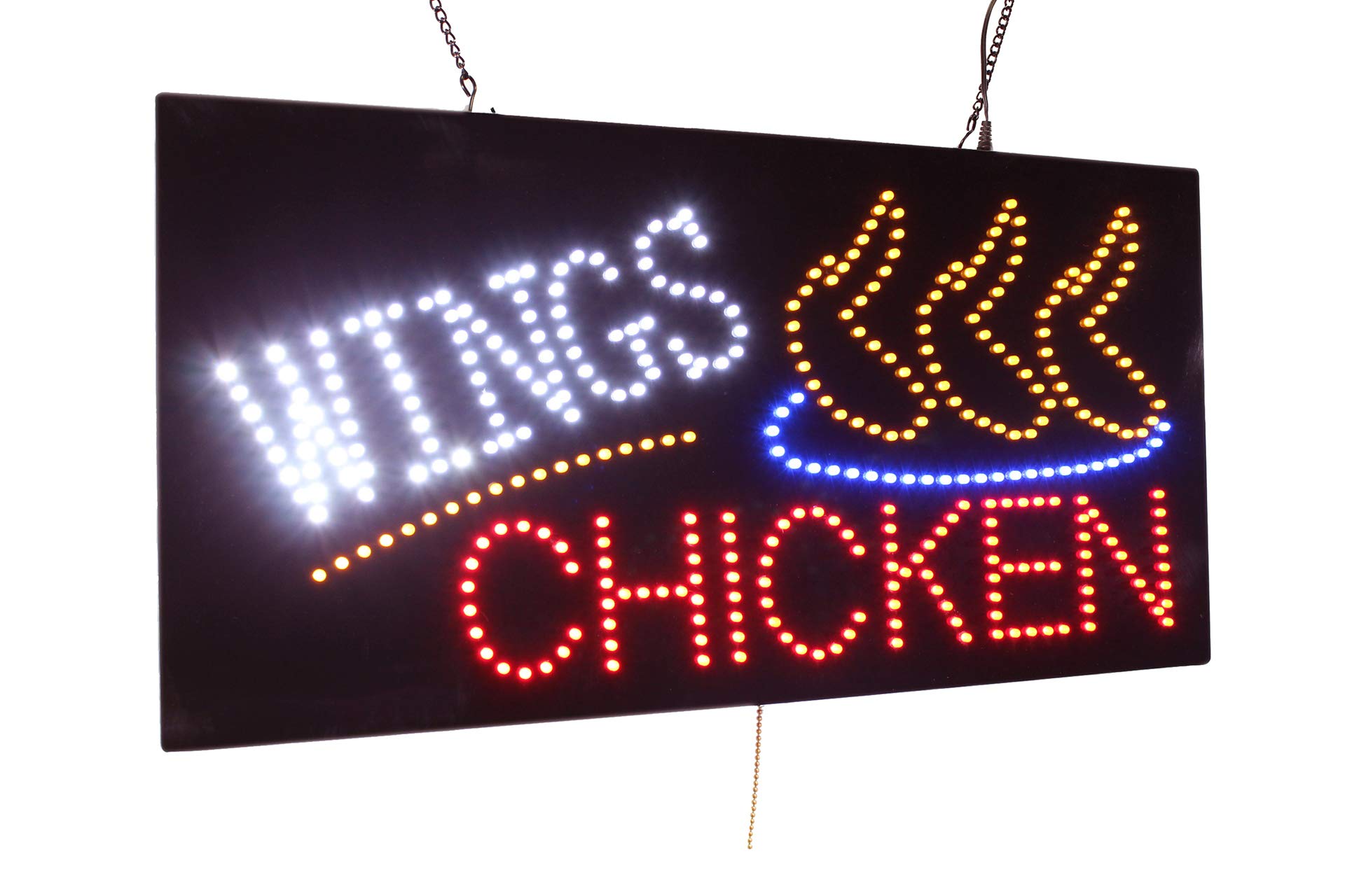 Wings Chicken Sign, TOPKING Signage, LED Neon Open, Store, Window, Shop ...
