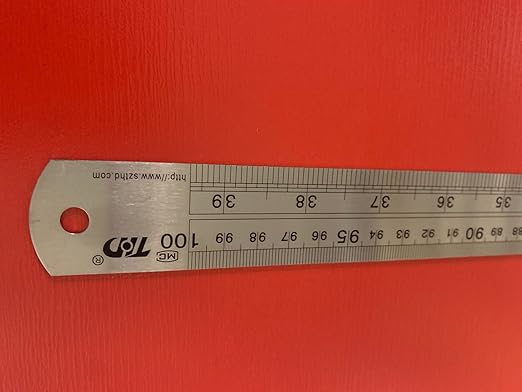 Large ONE Meter Rigid Stainless Steel Ruler 1M Metal 39" inches Measure ...