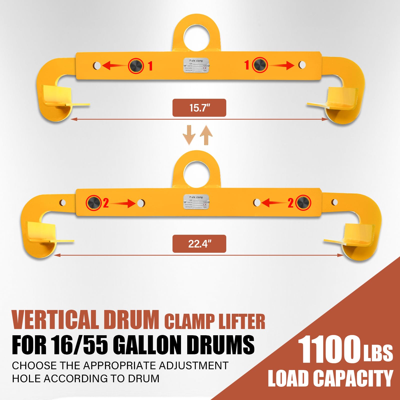 Snapklik.com : Barrel Drum Lifting Clamp, 1100LBS Vertical Drum Clamp ...