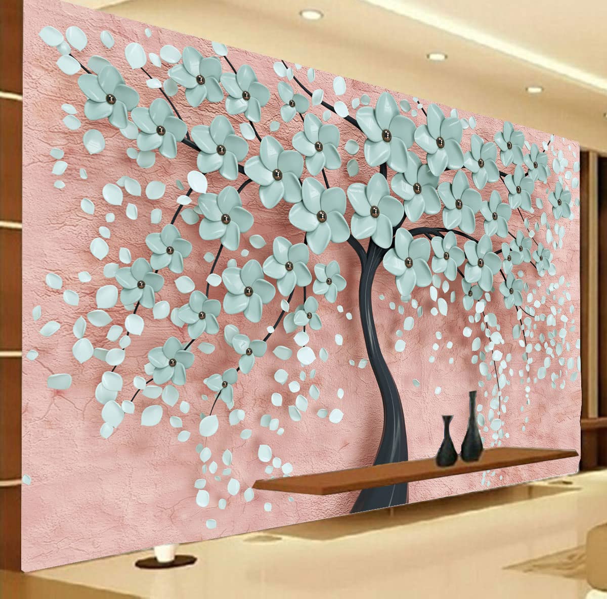 Infinity Interiors Beautiful 3D Flower, Waterproof Wall Stickers, PVC ...