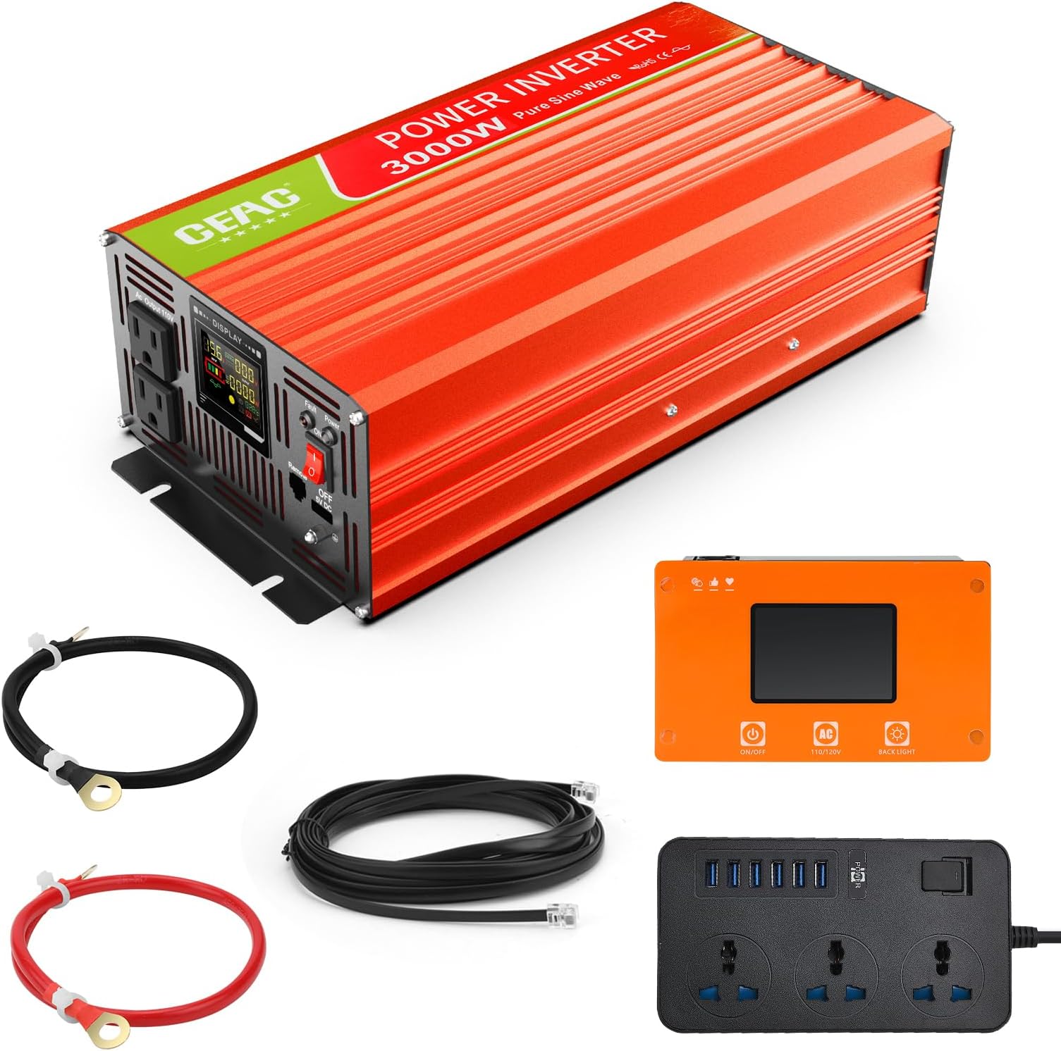 Amazon.com: 3000W Pure Sine Wave Inverter 12V DC to 110V AC Converter ...