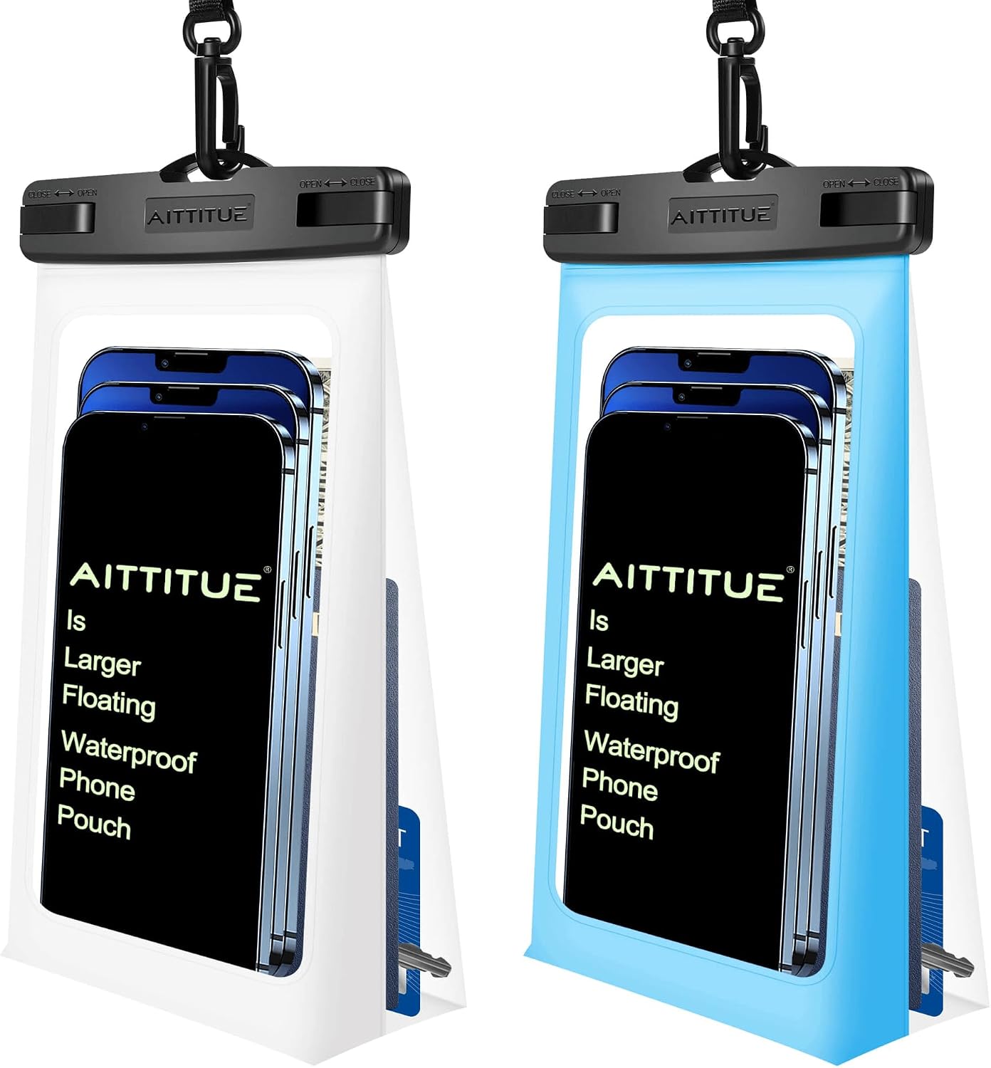 Amazon.com: Aittitue Float Waterproof Phone Pouch : 2 Pack Floating ...