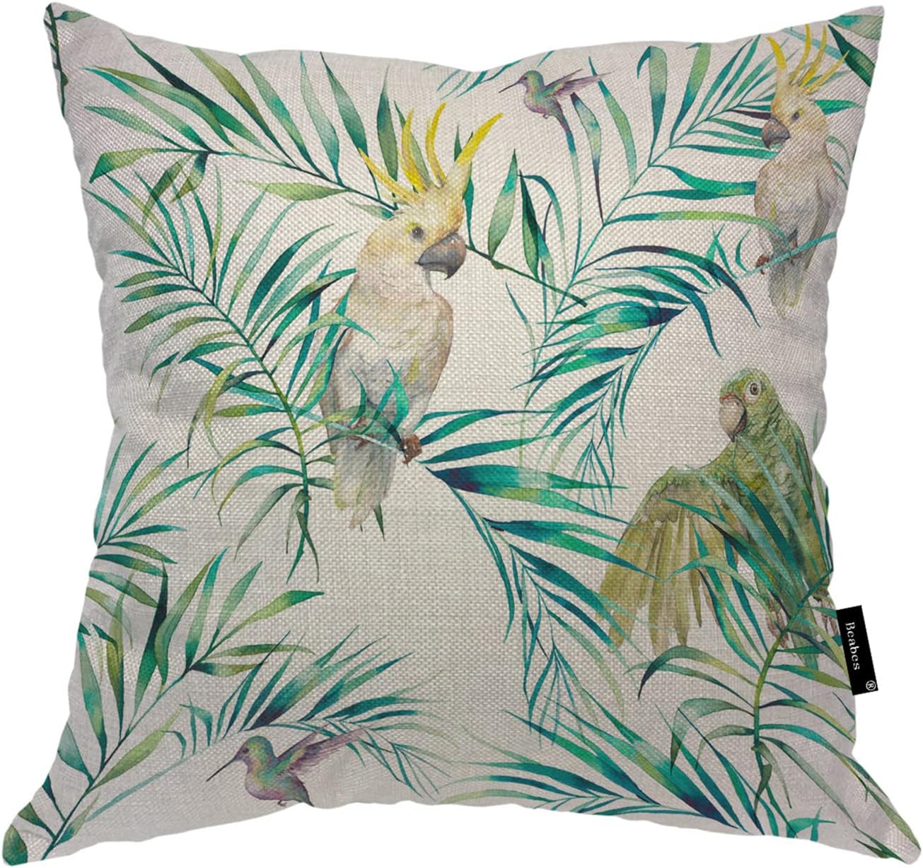 Amazon.com: Beabes Parrots Pillows Covers Tropical Palm Trees Bird ...