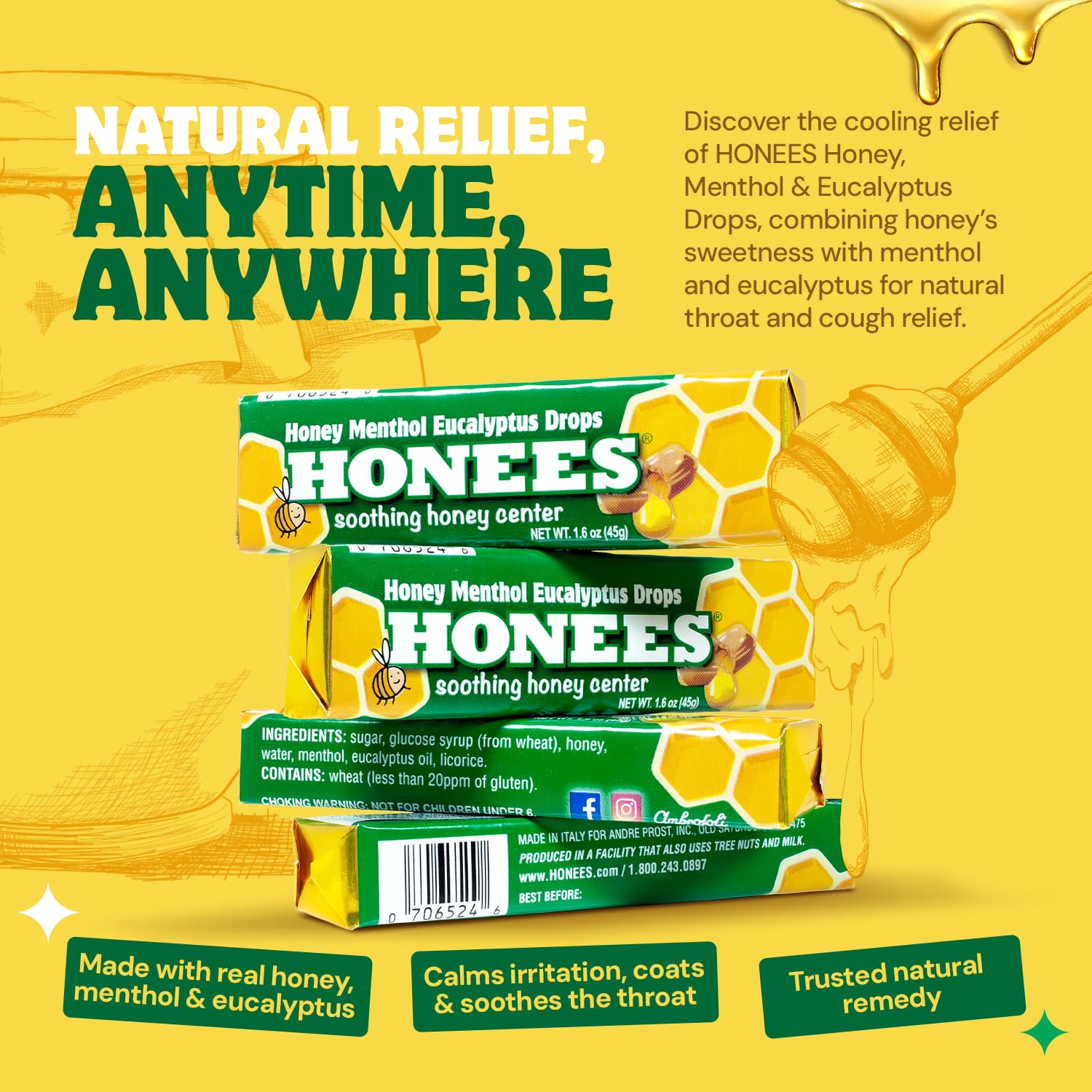Snapklik.com : Honees Filled Menthol Cough Drops, Honey, Menthol ...