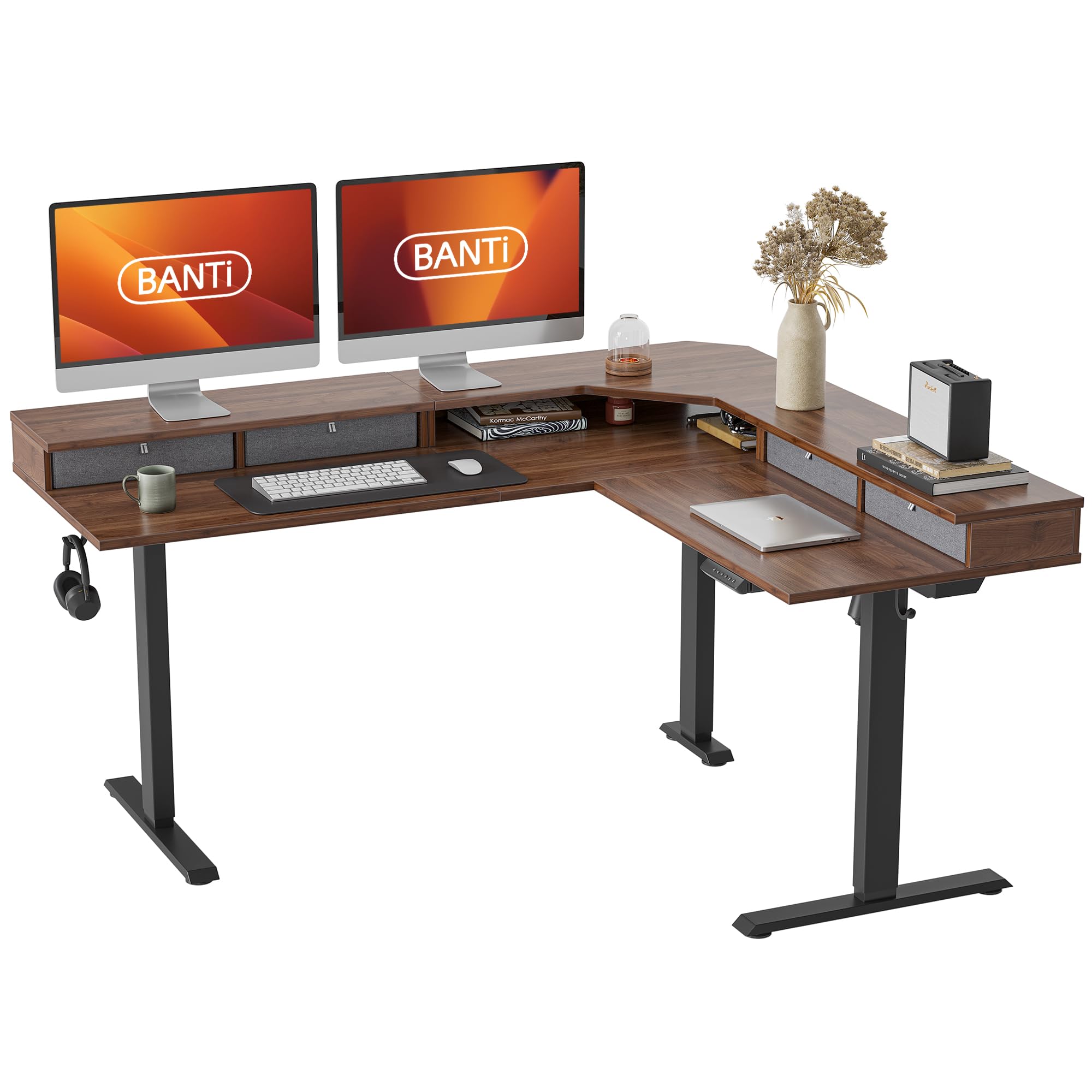 Amazon.com: BANTI 63" L-Shaped Electric Standing Desk,Height Adjustable ...