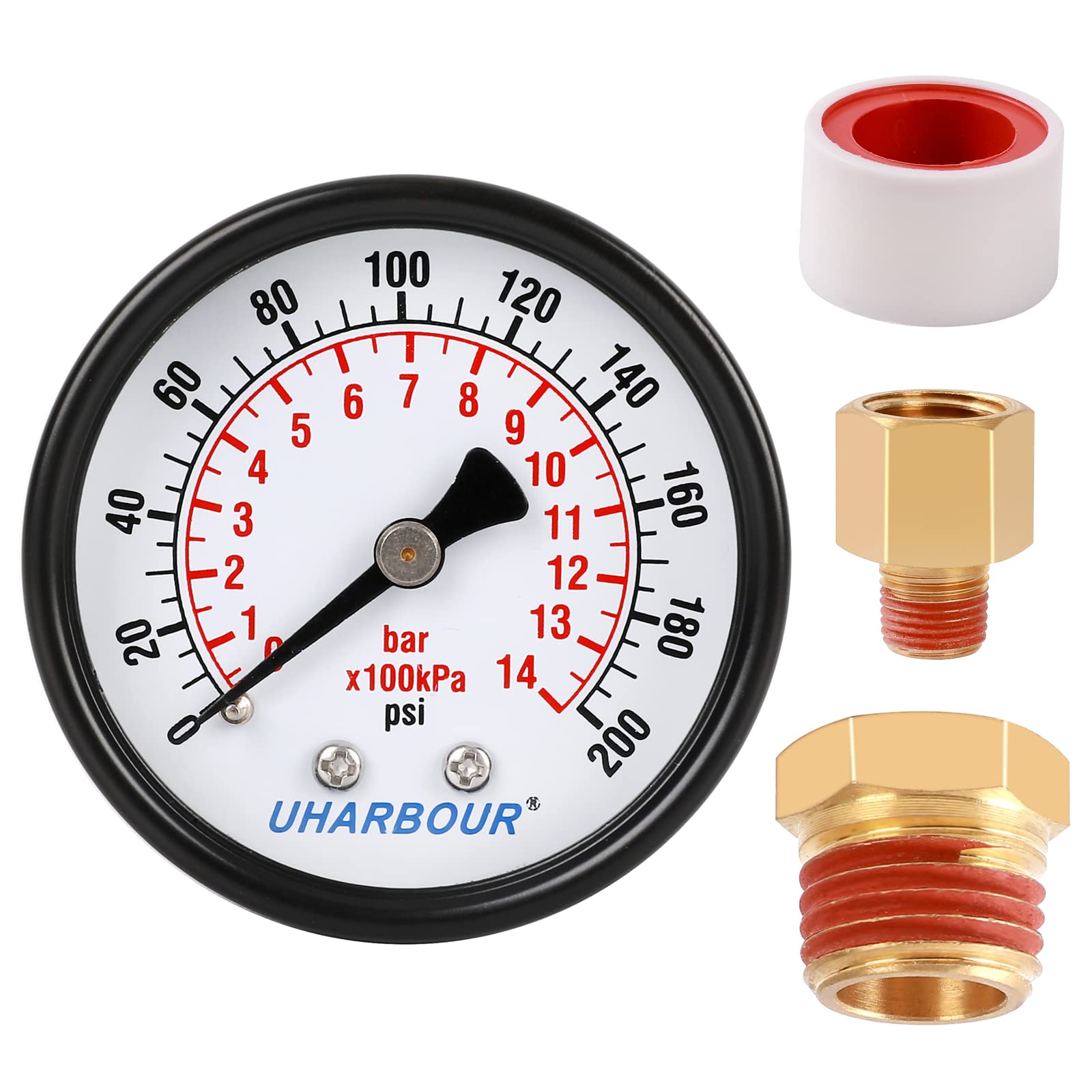 Snapklik.com : Uharbour Water Pressure Gauge For Gas And Water (200psi ...