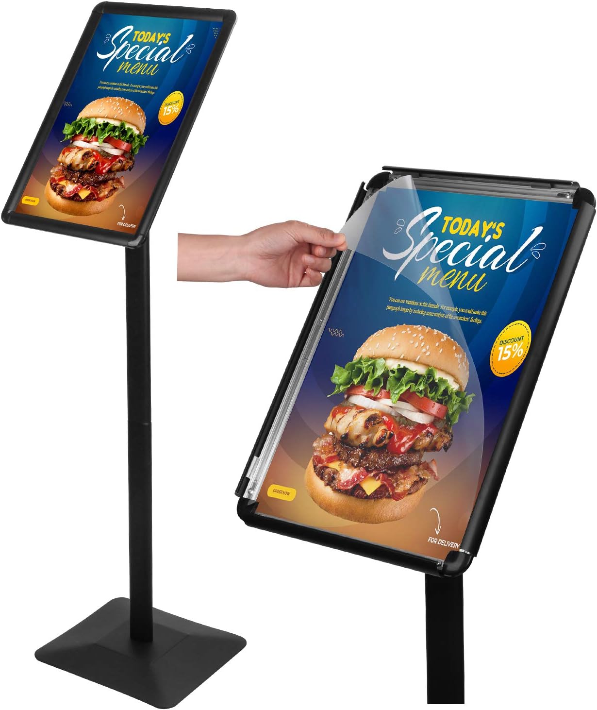 Amazon.com : VEVOR Pedestal Sign Holder, 11 x 17 Inch Vertical and ...
