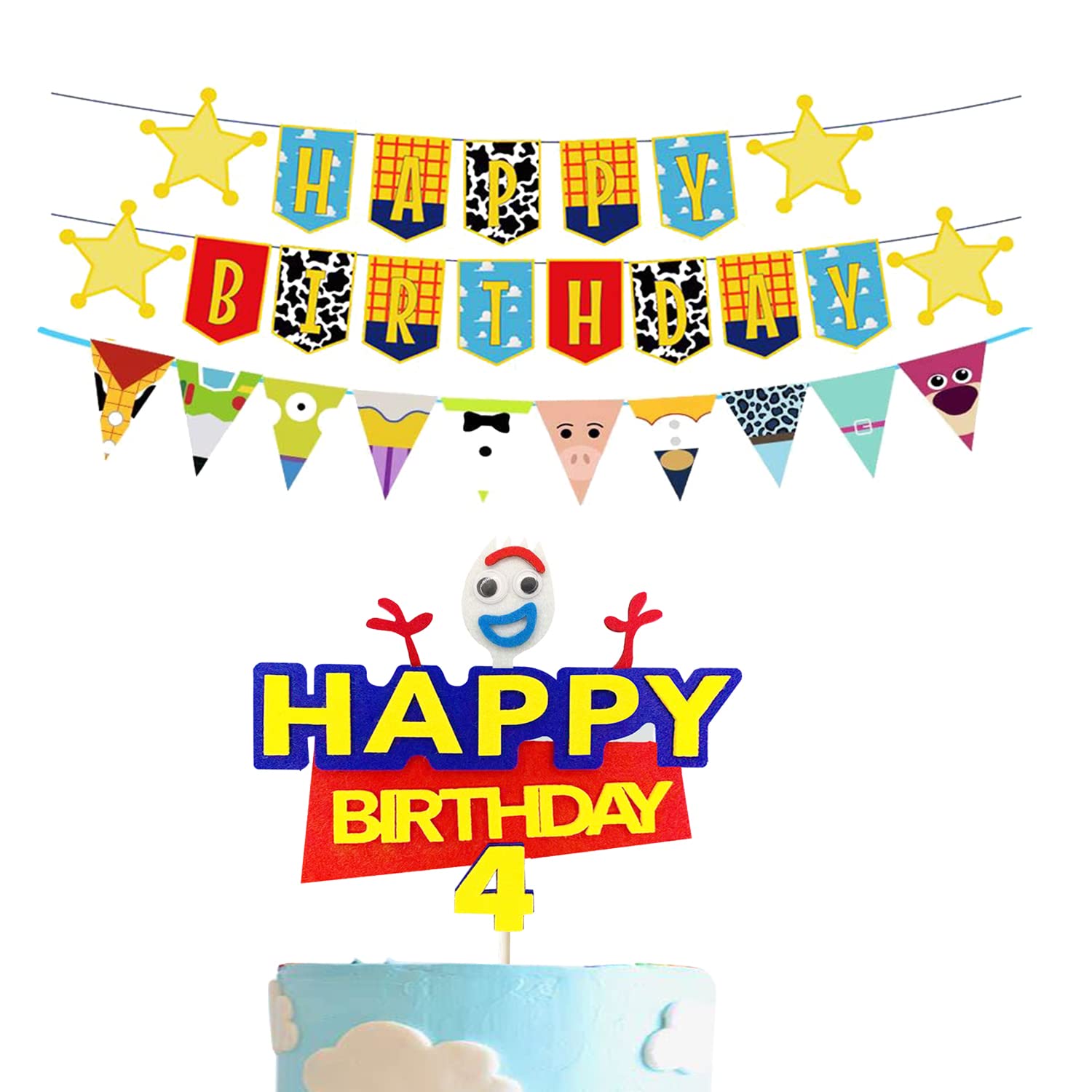 Buy Toy Inspired Story Birthday Party Supplies Cartoon Story Banner ...