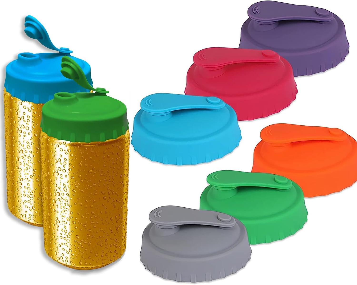 Amazon.com: 6 Pack Silicone Soda Can Lid, BPA-Free Reusable Silicone ...