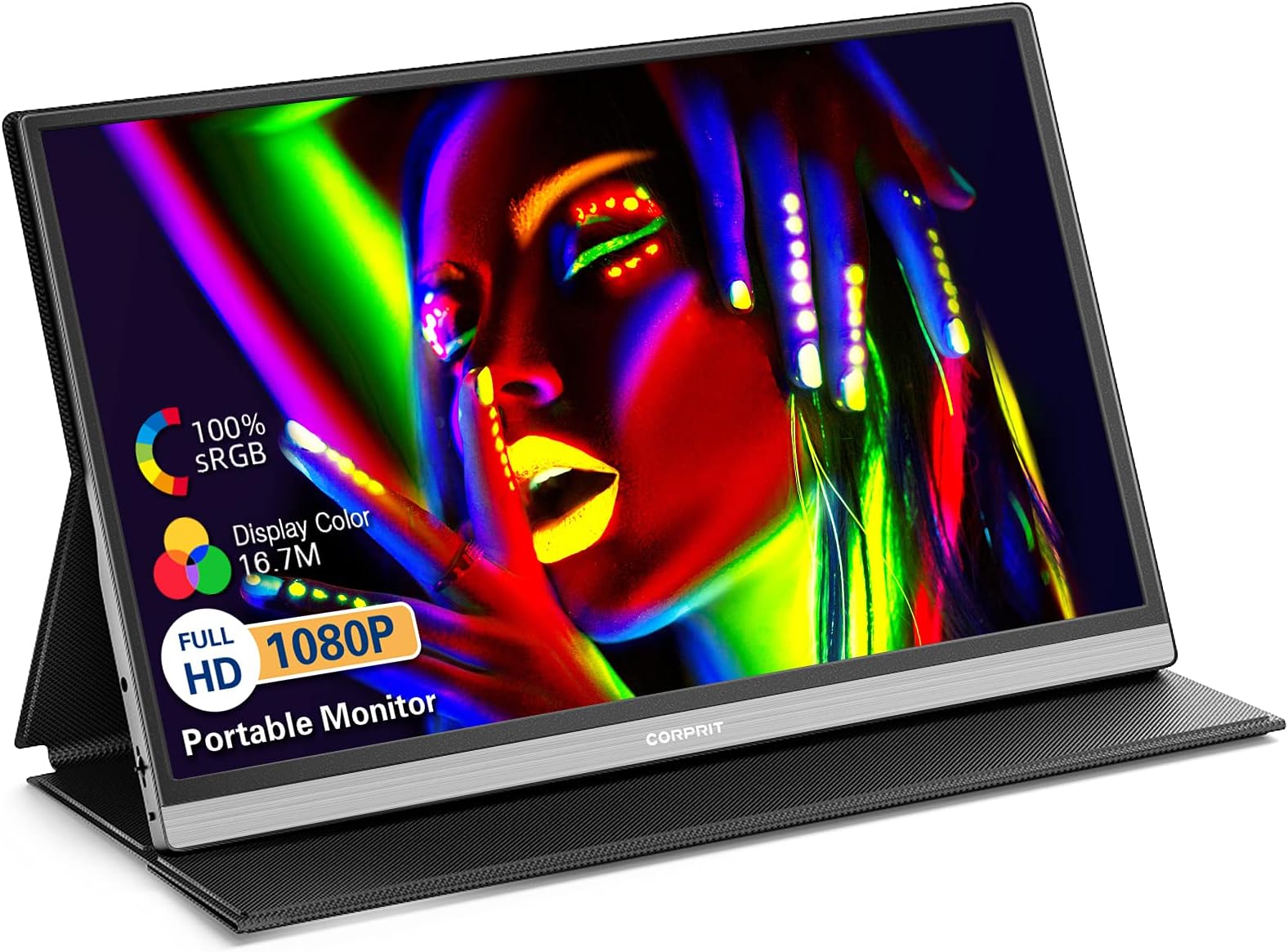 Amazon.com: CorpritMonitor 15.6'' 1080P FHD IPS Portable Monitor, USB C ...