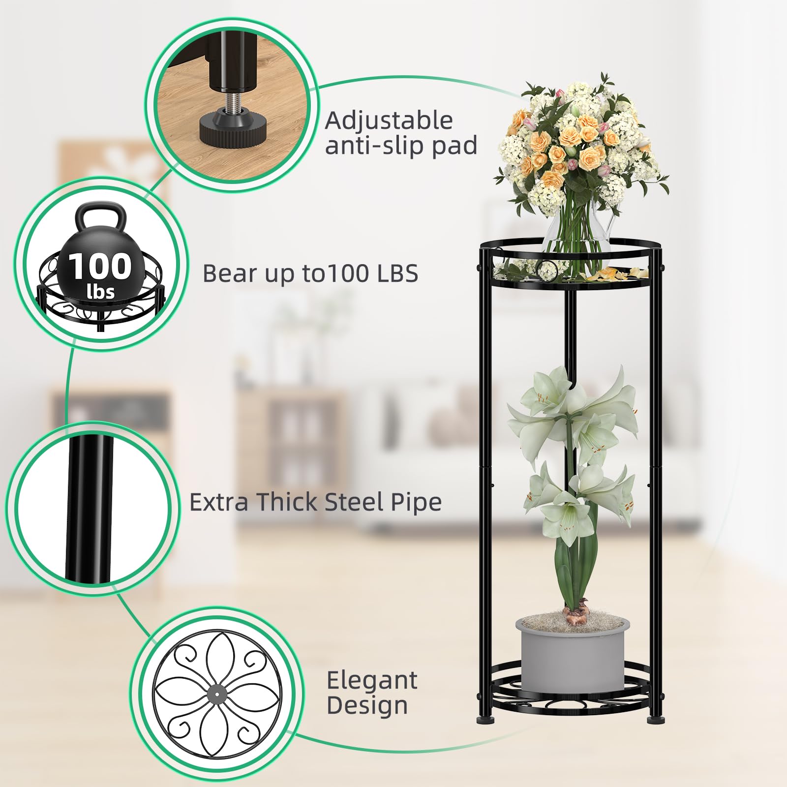 Snapklik.com : Simple Trending Round Plant Stand Indoor Outdoor