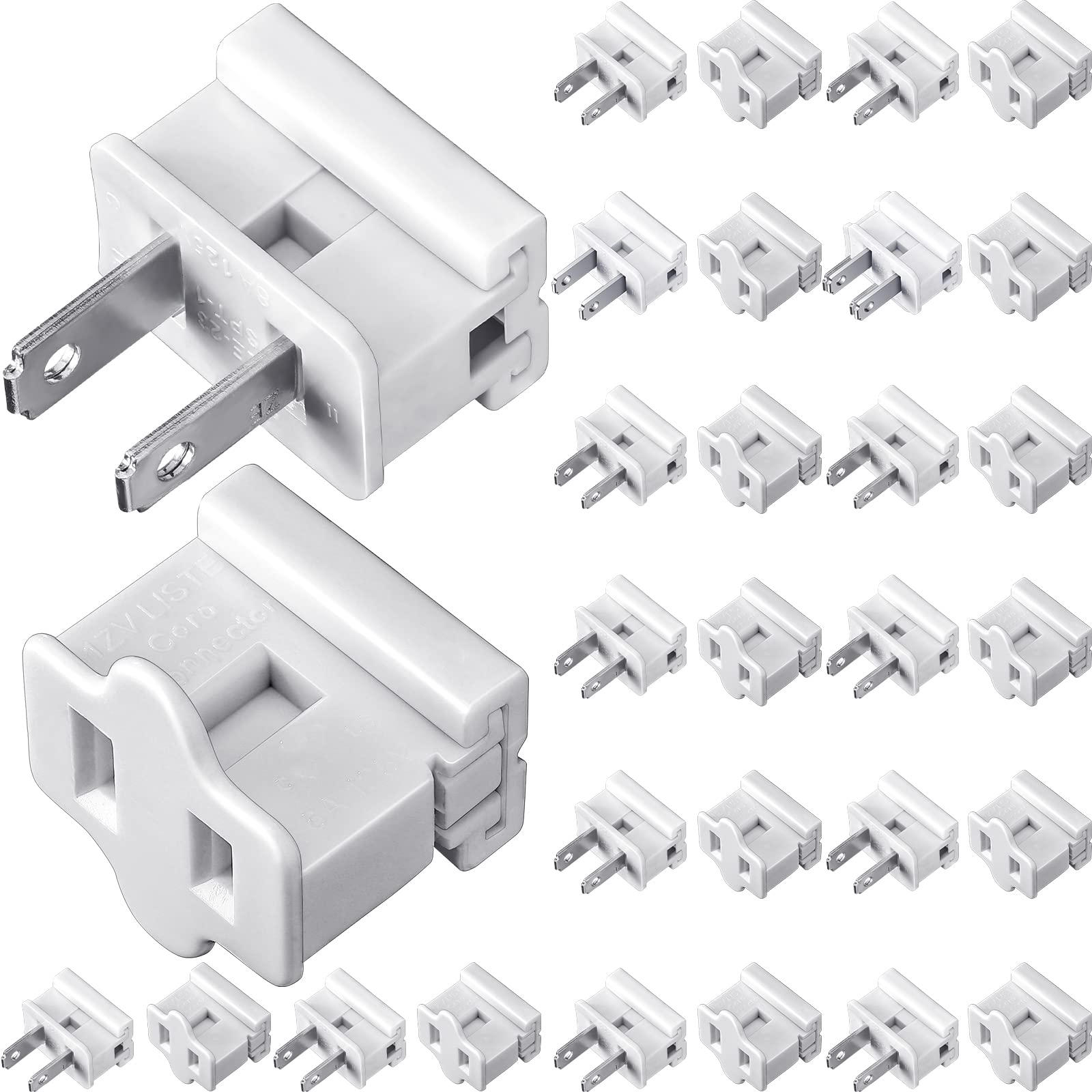 SPT-1 30 Pcs Christmas Holiday Female and Male Slip Plug White Zip Plug ...